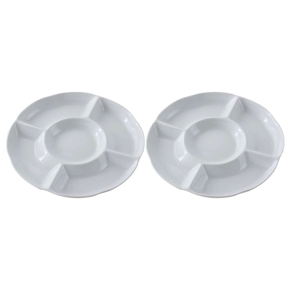 2 Pcs Melamine Divider Tray Appetizers Divided Snack Tray Dried Fruit ...