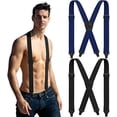 2 Pcs Men Hidden Suspenders Under Clothing 1.5 Inch Wide x Back Plastic ...