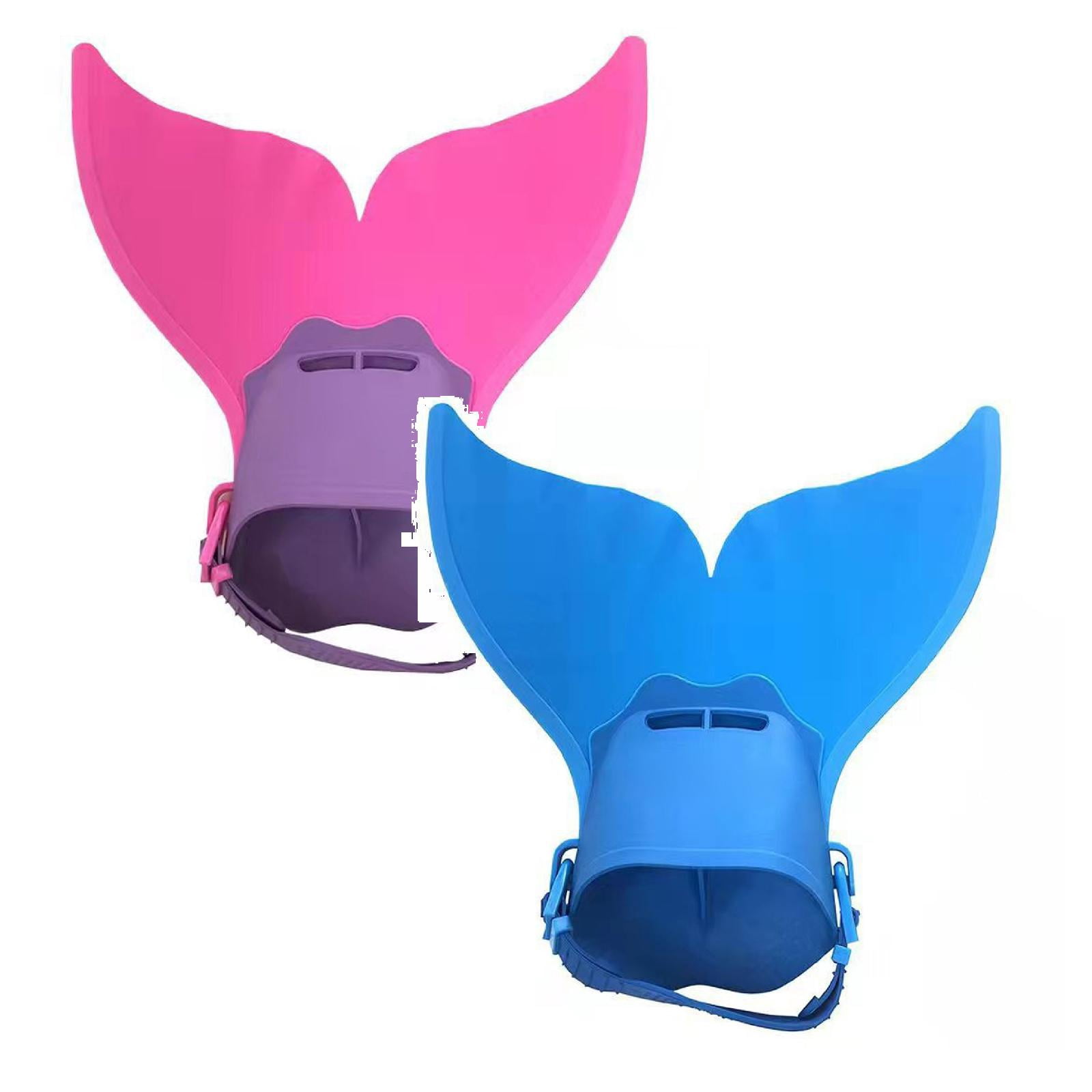 2 Pcs Monofin for Girls Boys, 16.5"x16.1" Adjustable Swim Fin for ...