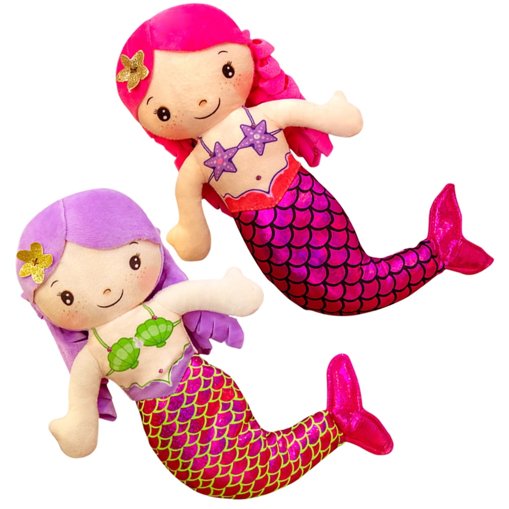 2 Pcs Mermaid Stuffed Dolls Plaything Girl Child - Walmart.com