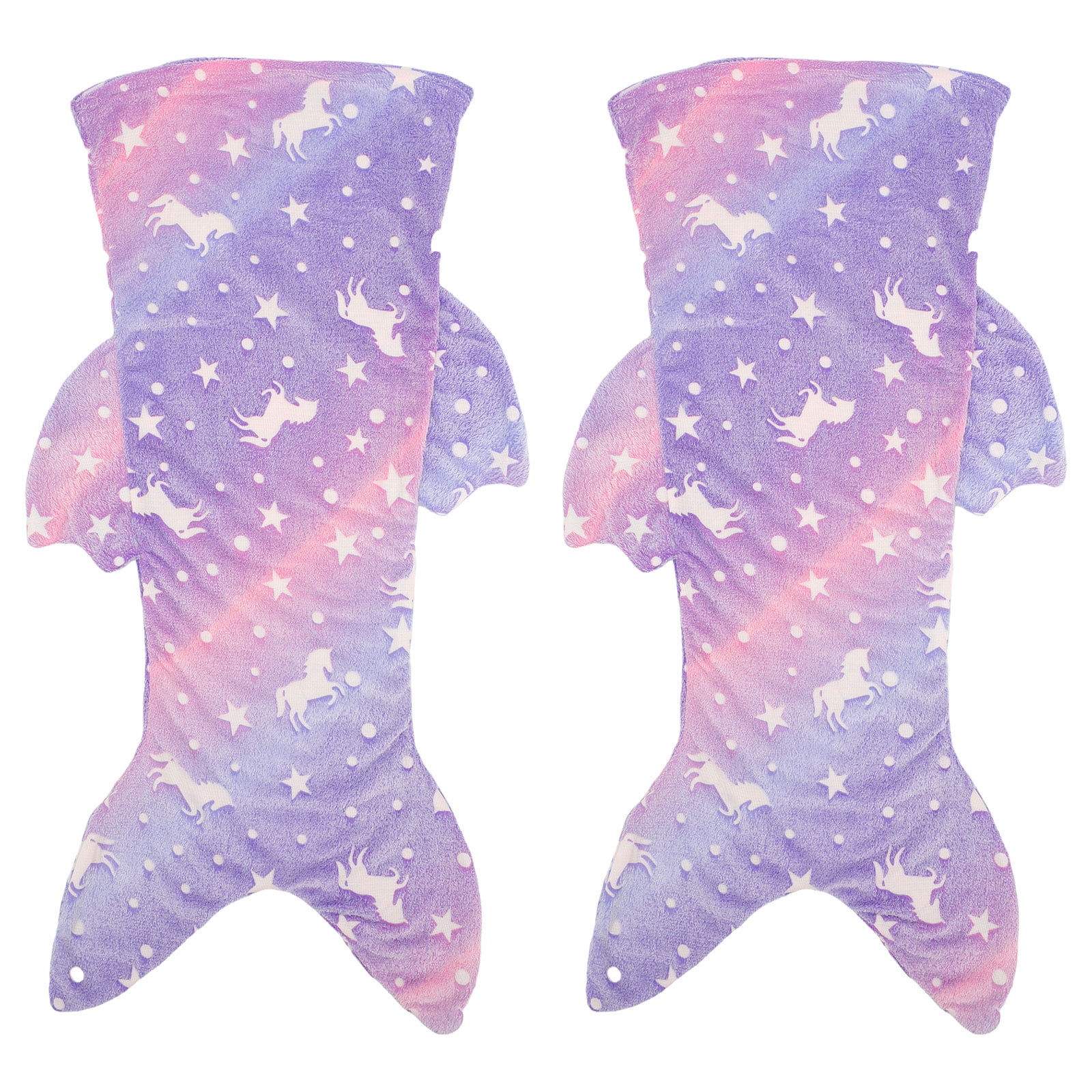 2 Pcs Mermaid Tail Blanket Soft Flannel Mermaid Blanket Breathable ...