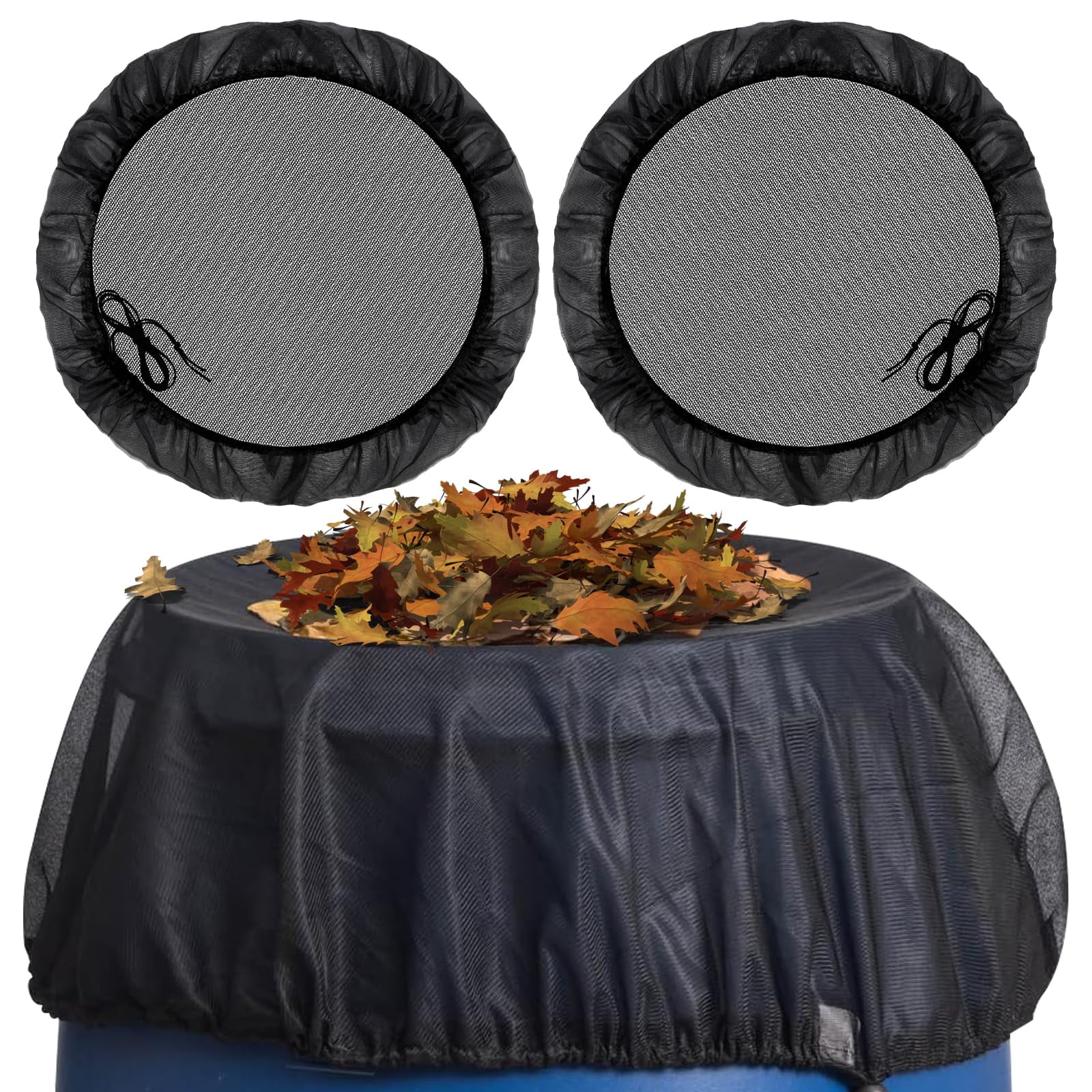 2 Pcs Mesh Cover for Rain Barrel, Water Buckets Mesh Cover with ...