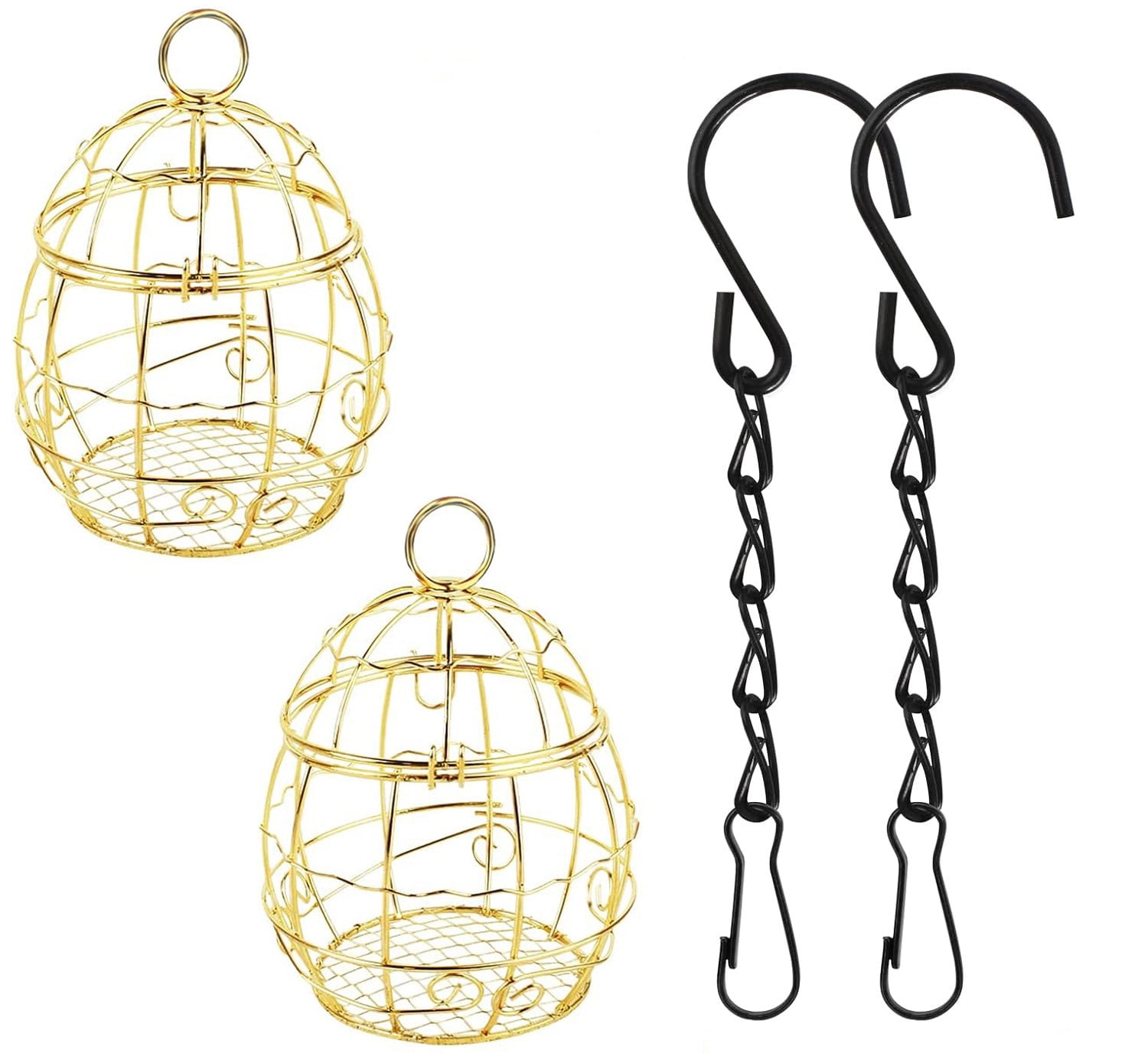 2 Pcs Metal Bird Feeder,Happon Fat Ball Feeders Hanging Suet Holders for Fat Balls,Metal Small ...