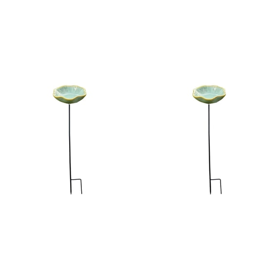 2 Pcs Metal Flower Stakes Bird Bath 23.62 Inch, Decorative Flower Bath ...