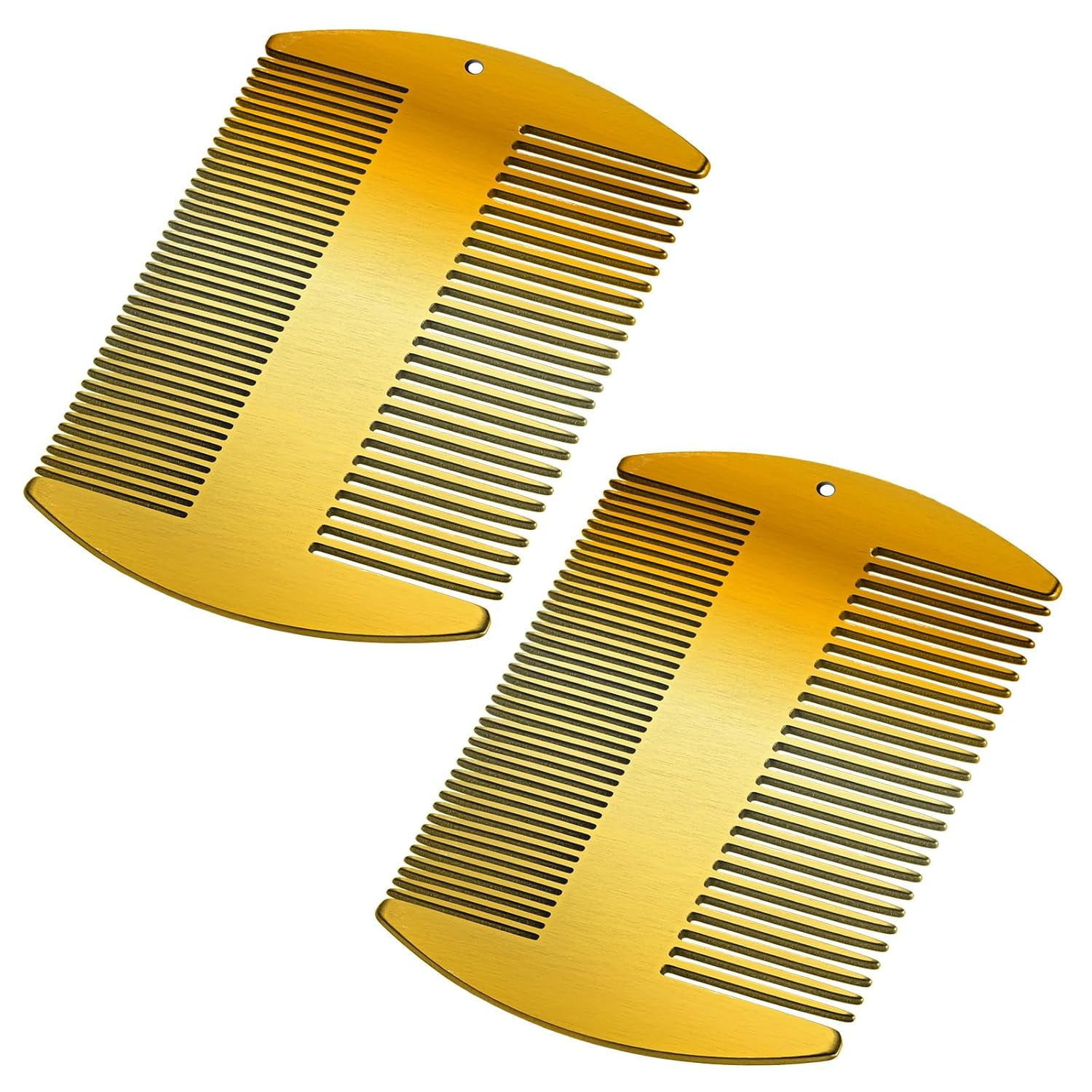 2 Pcs Metal Hair Combs for Women Men Stainless Steel Beard Mustache ...