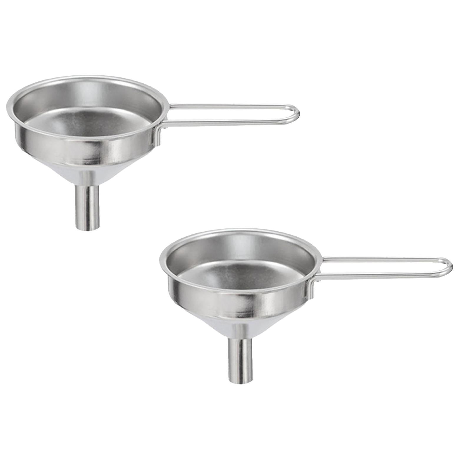 2 Pcs Metal Kitchen Funnel, Stainless Steel Funnel with Removable ...