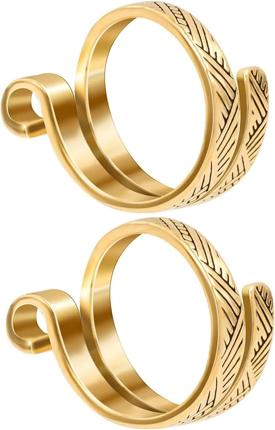 2 Pcs Metal Knitting Crochet Loop Ring for Fingers, Adjustable Crochet ...