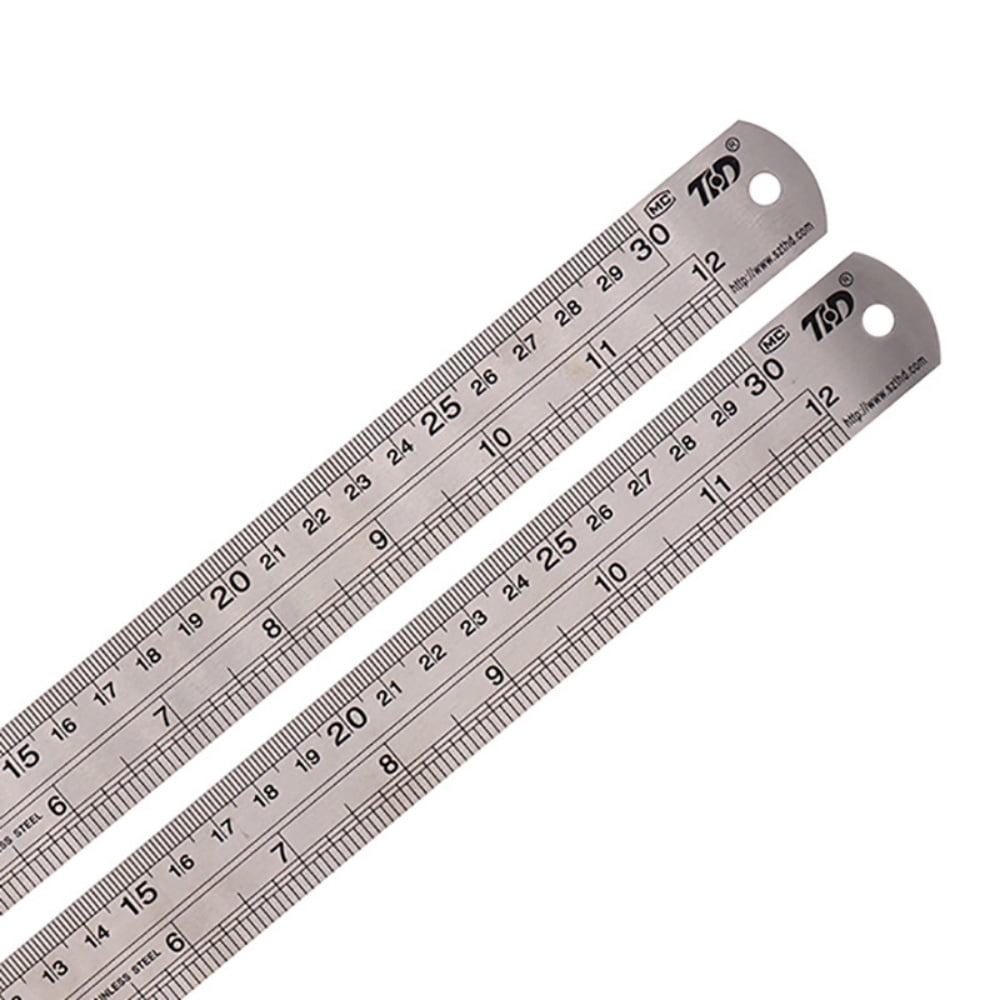 2 Pcs Metal Ruler, 12 inch Ruler and Metal Rule 30 Centimeters and inch ...