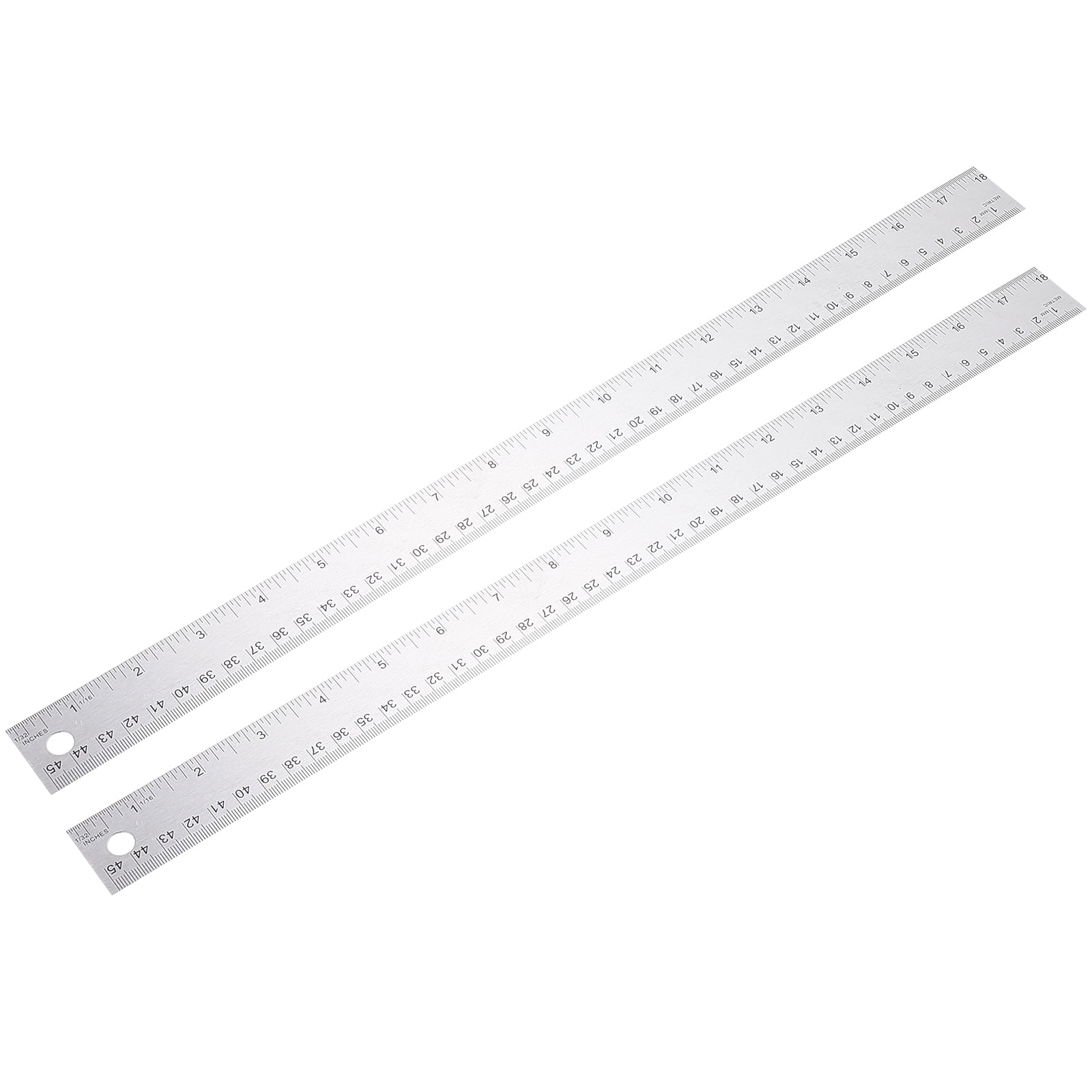 2 Pcs Non Slip Ruler Cork Stainless Steel Straight Line Hanging Hole ...