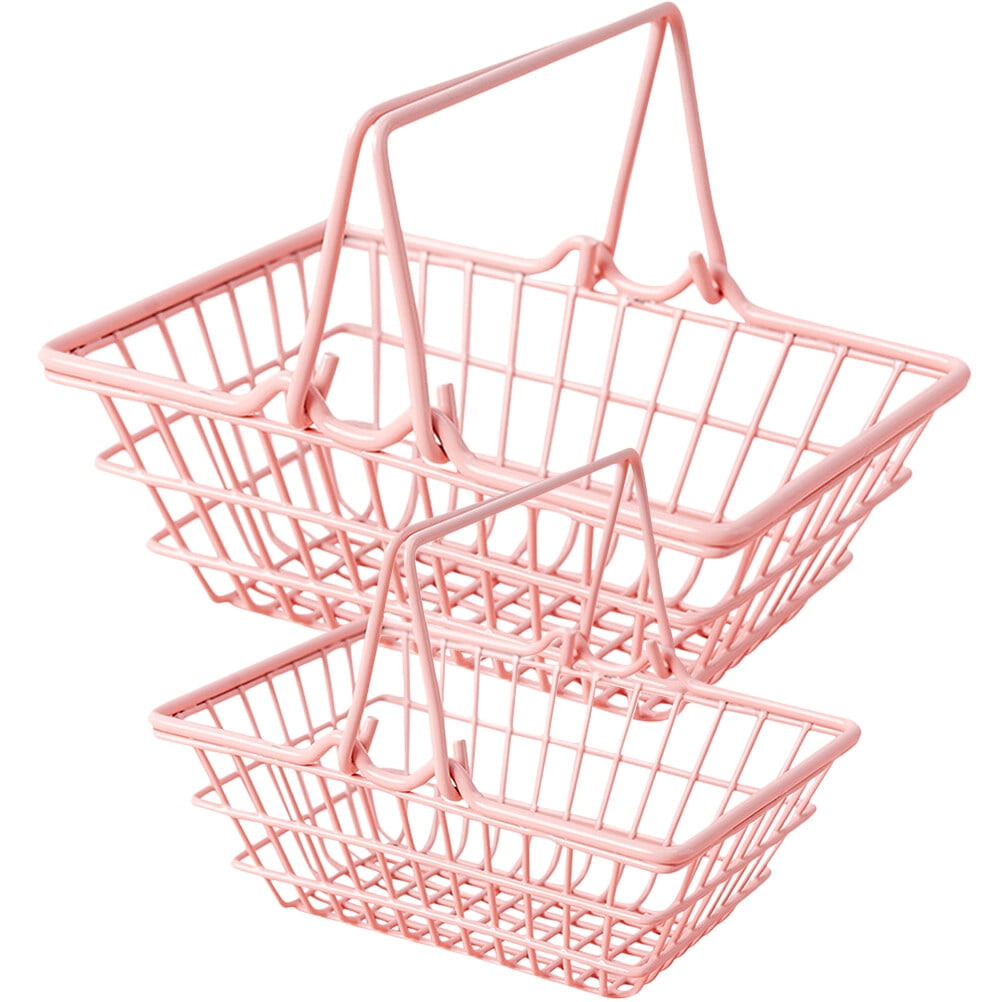 2 Pcs Metal Storage Baskets Bin Stackable Unbreakable Kitchen Shelves ...