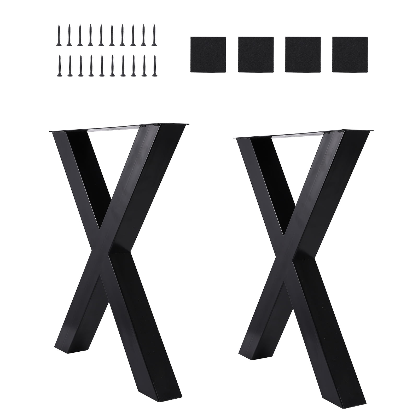 2 Pcs Metal Table Legs, Industrial Heavy Duty X Type Metal Frame Table ...