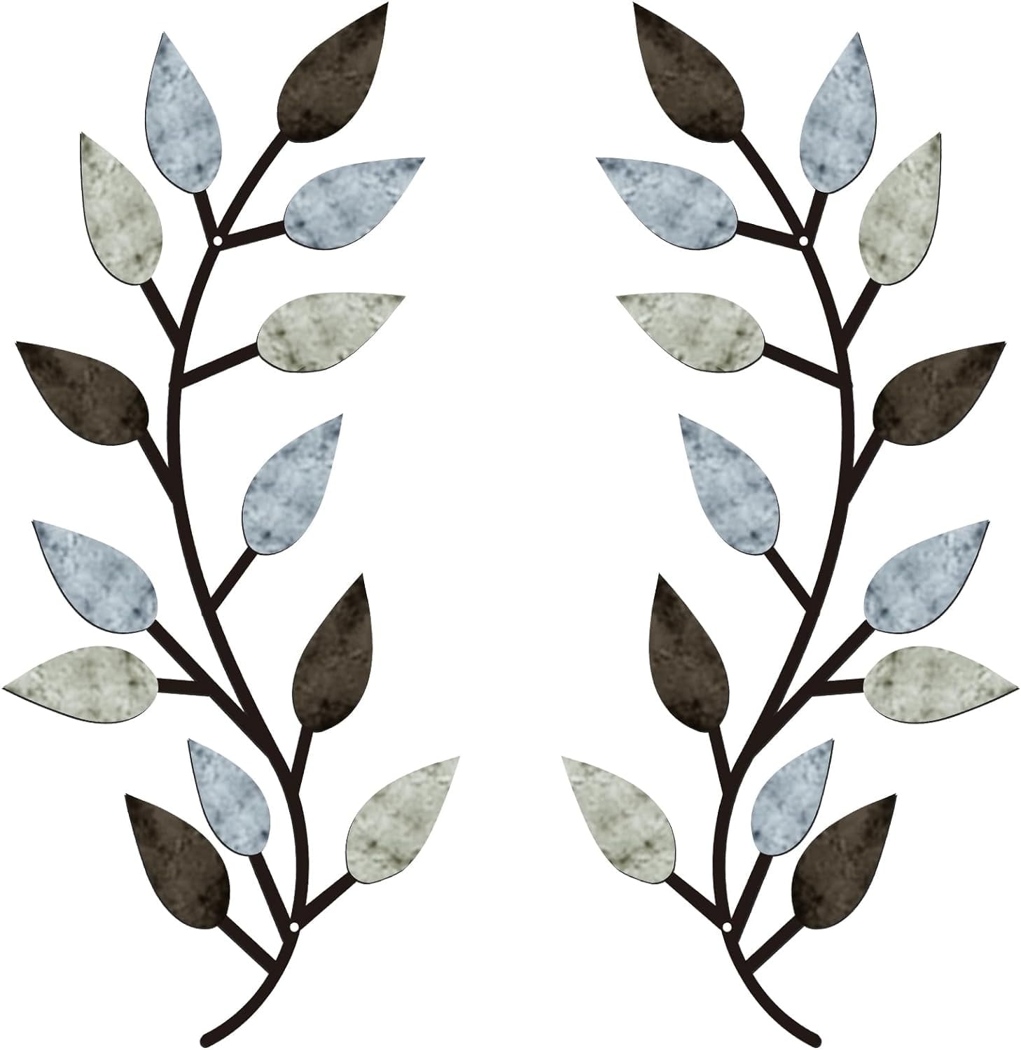 "ZeenArt 2 Pcs Metal Tree Leaf Wall Decor, Vintage Farmhouse Artistic ...