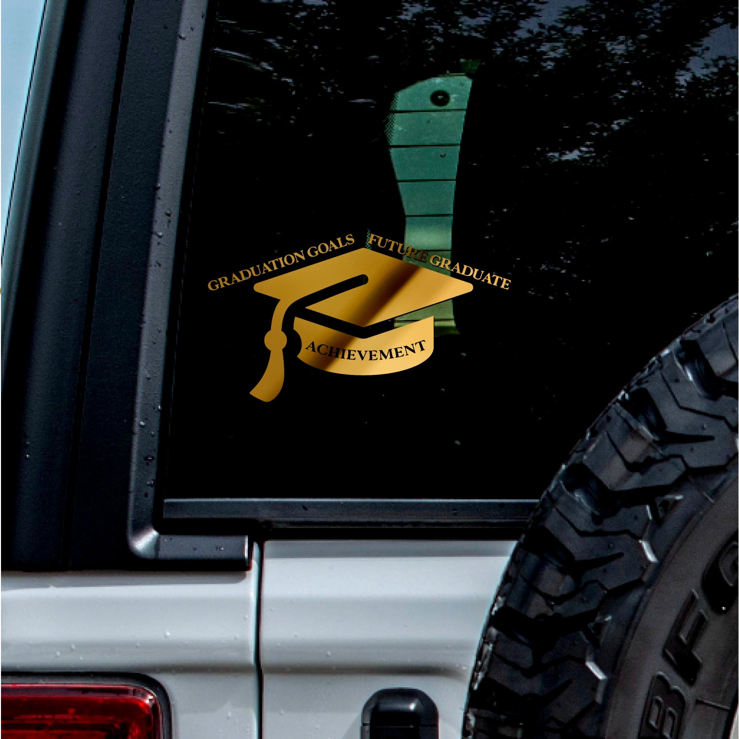 (2 Pcs, Metallic Gold, 10.5'' X 5.8'') Transparent Adhesive Decal ...