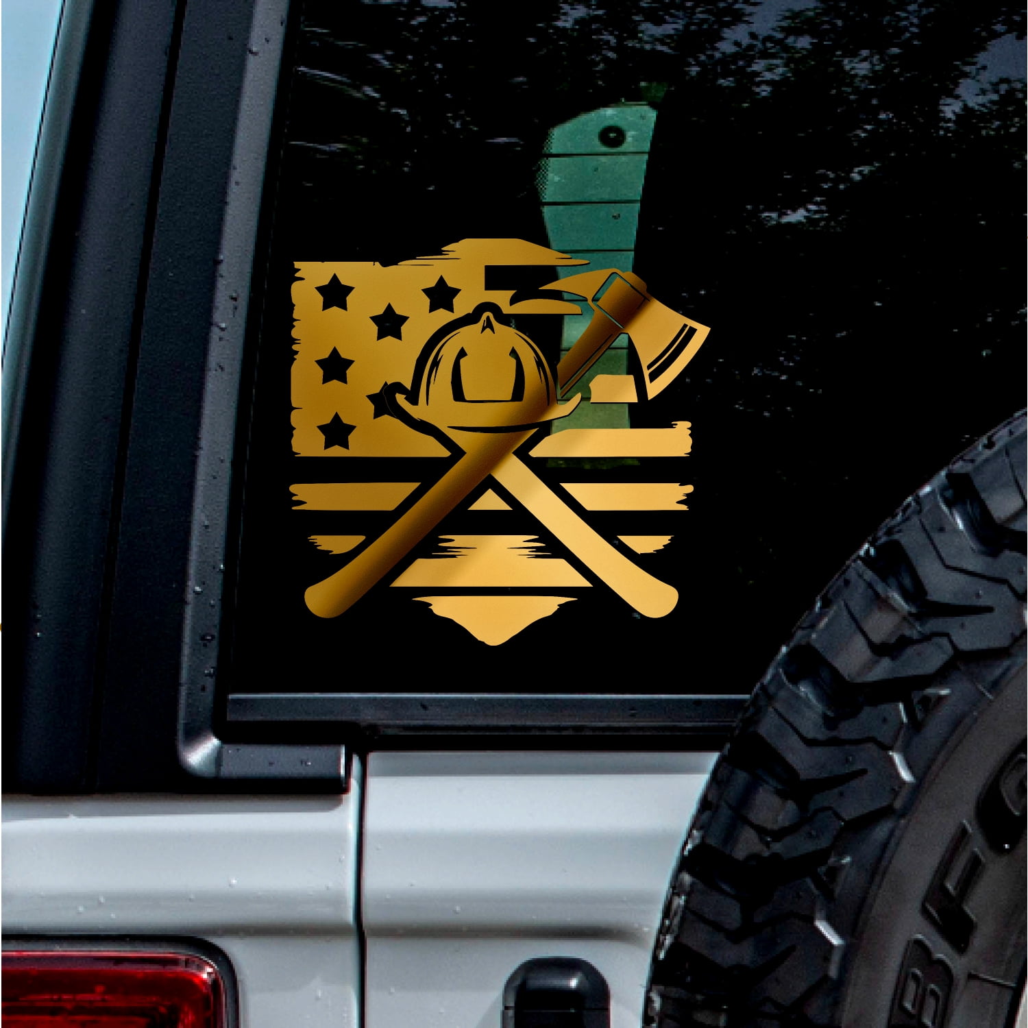 (2 Pcs, Metallic Gold, 11.4'' X 11'') Transparent Adhesive Decal ...