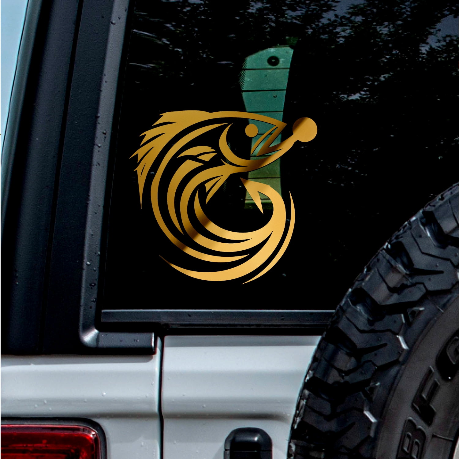 (2 Pcs, Metallic Gold, 11.9'' X 11'') Transparent Adhesive Decal ...