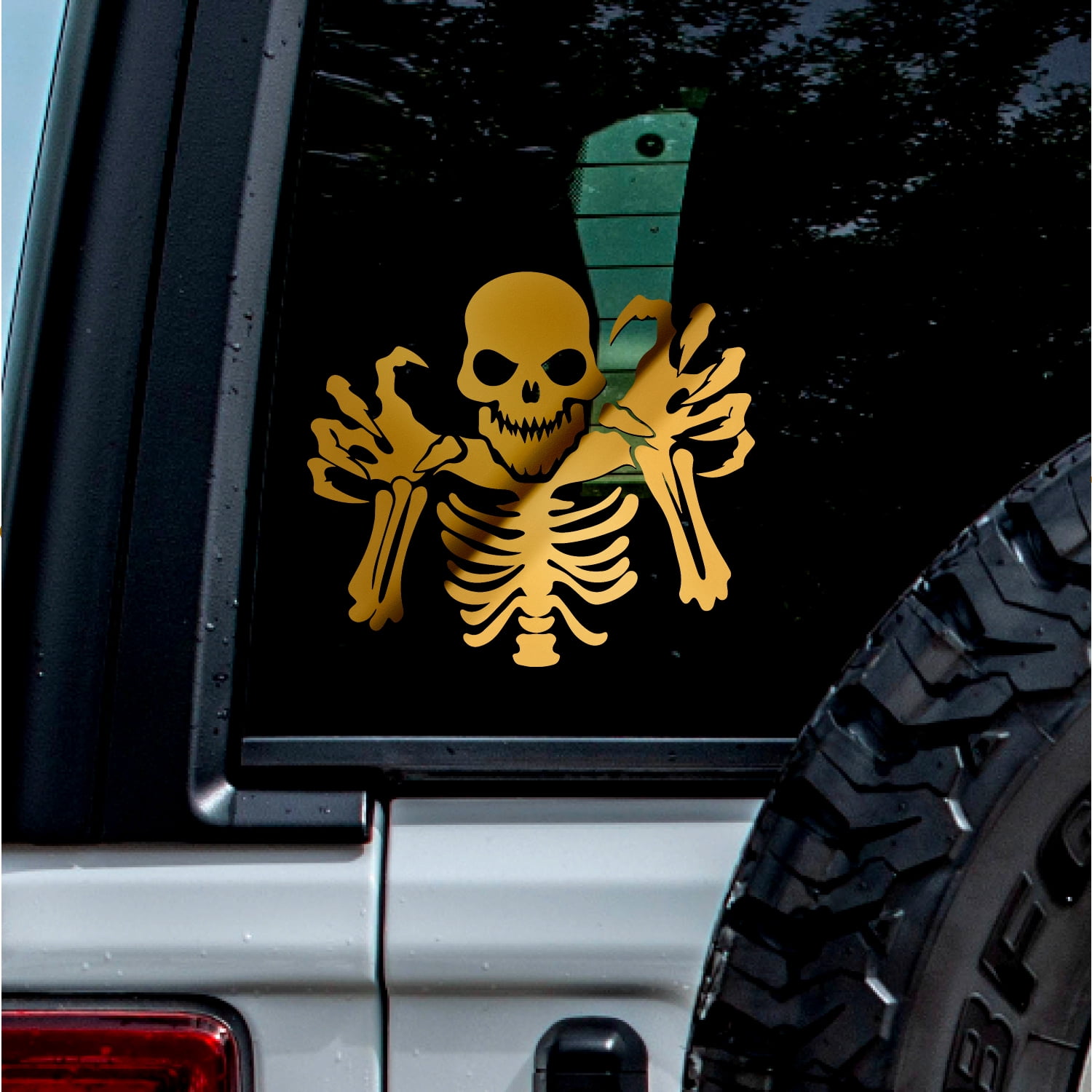 (2 Pcs, Metallic Gold, 12.5'' X 11'') Transparent Adhesive Decal ...