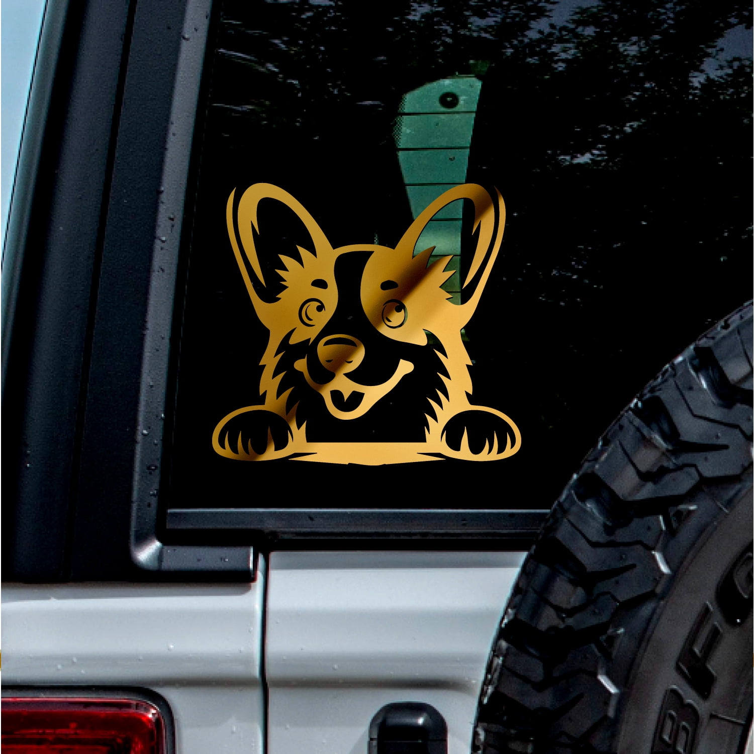 (2 Pcs, Metallic Gold, 12'' X 11'') Transparent Adhesive Decal Sticker ...