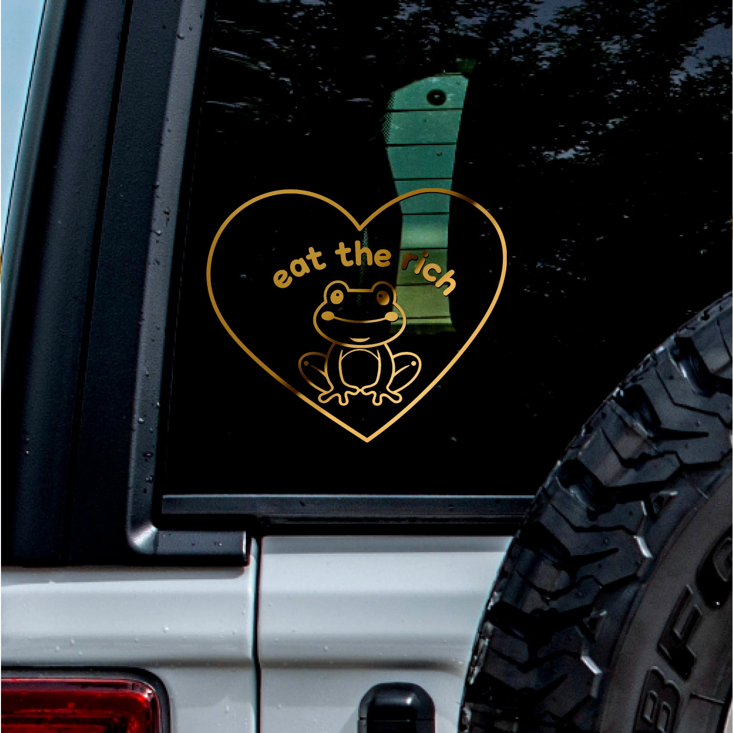 (2 Pcs, Metallic Gold, 13'' X 11'') Eat The Rich Frog Sticker Decal ...