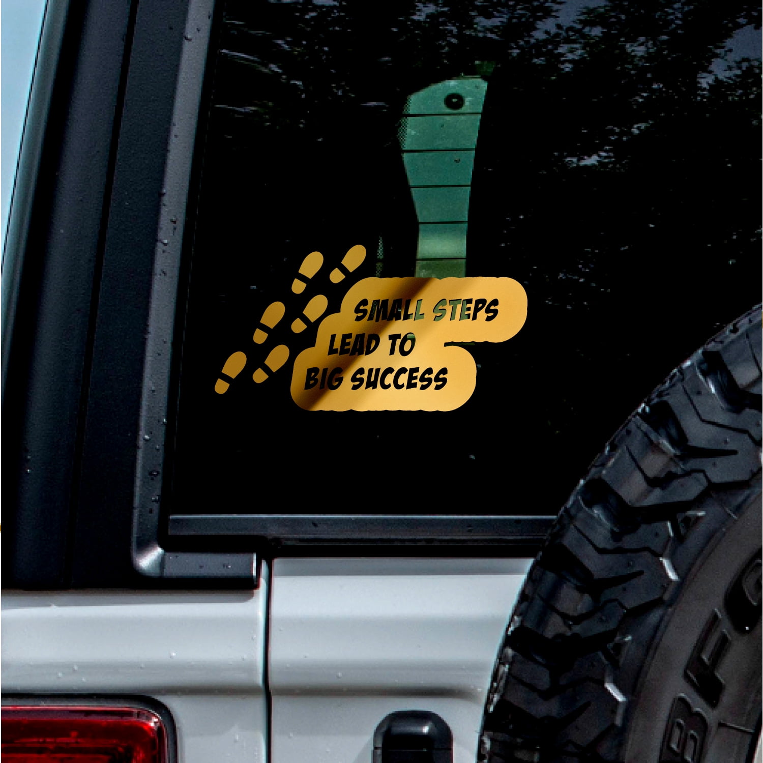 (2 Pcs, Metallic Gold, 14'' X 7.4'') Transparent Adhesive Decal Sticker ...