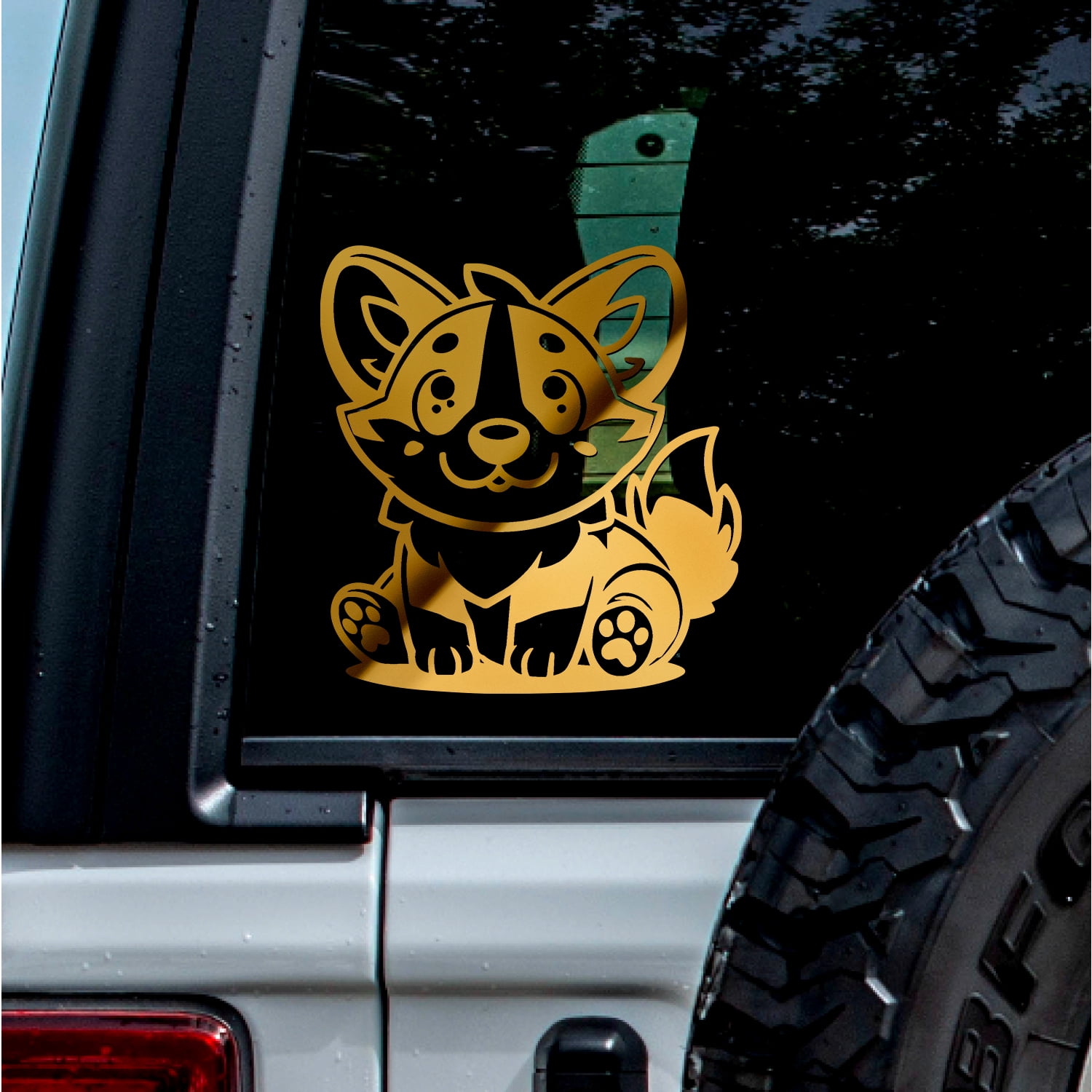 (2 Pcs, Metallic Gold, 3.8'' X 4'') Transparent Adhesive Decal Sticker ...