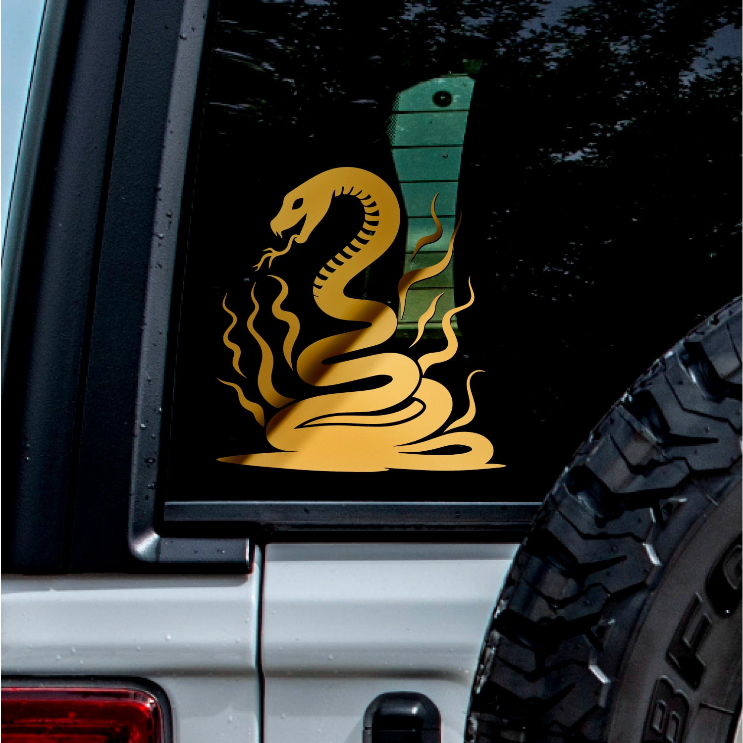 (2 Pcs, Metallic Gold, 3.8'' X 4'') Transparent Adhesive Decal Sticker ...