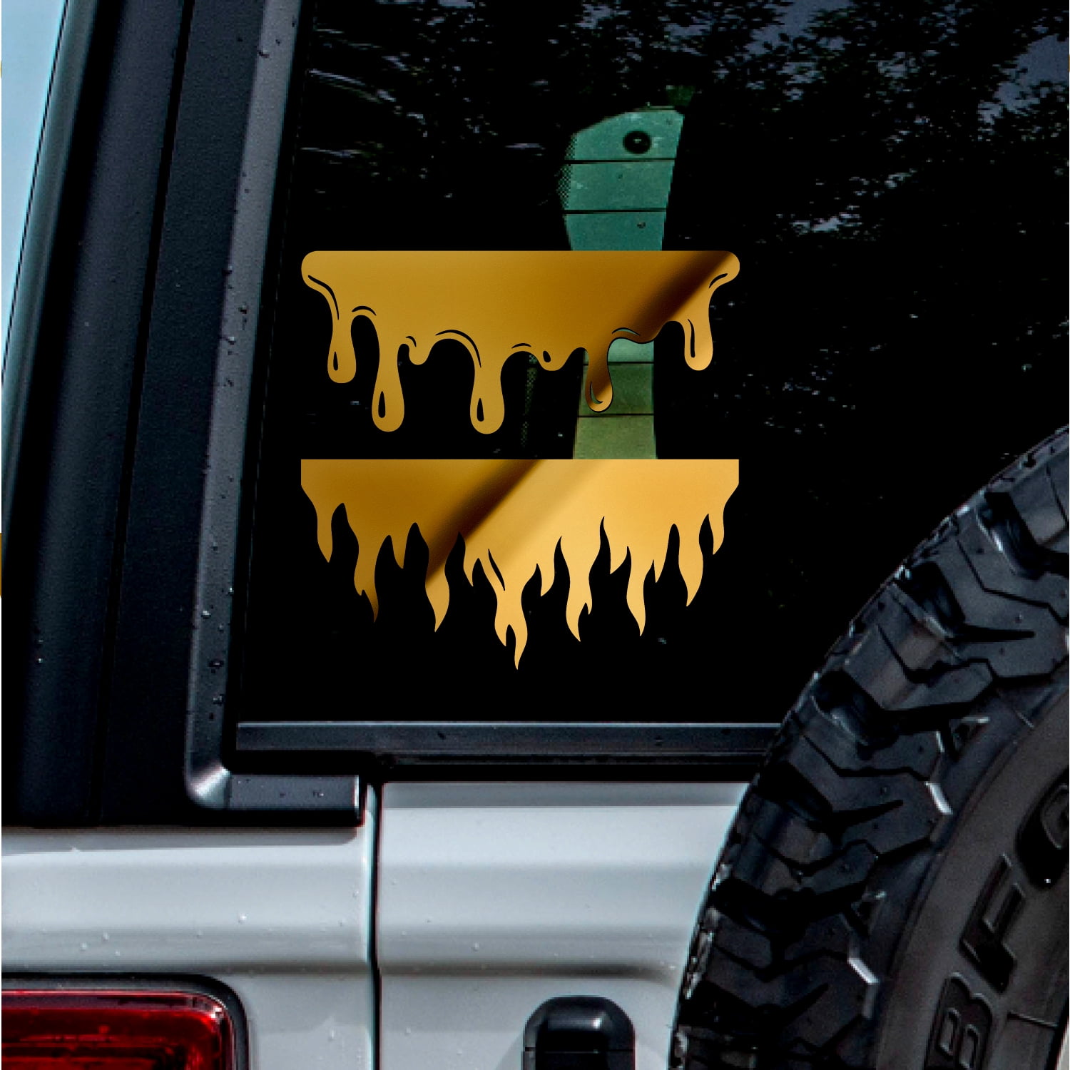 (2 Pcs Metallic Gold, 4.0'' x 3.8'') - Vinyl Sticker Decal - "Blood And ...