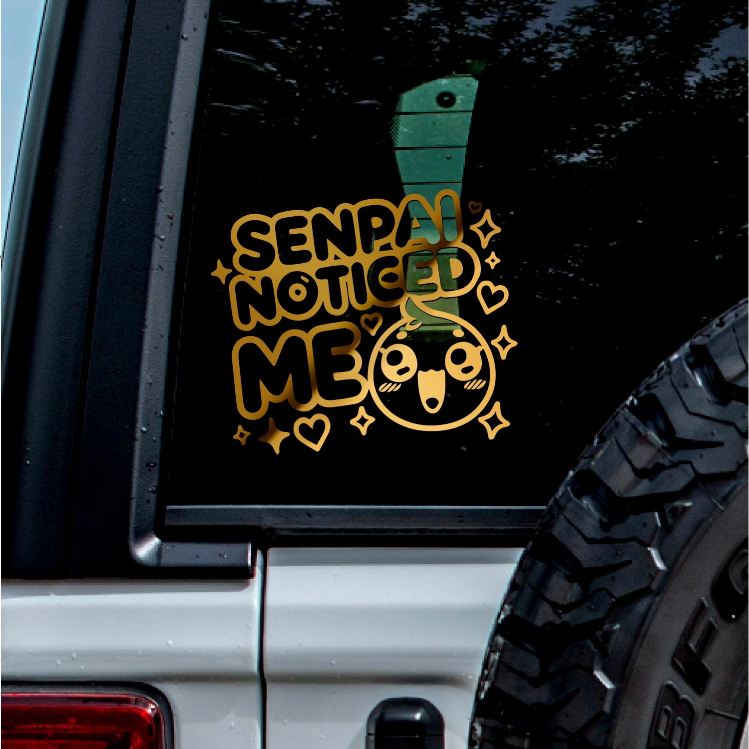 (2 Pcs, Metallic Gold, 4.4'' X 3.8'') Transparent Adhesive Decal ...