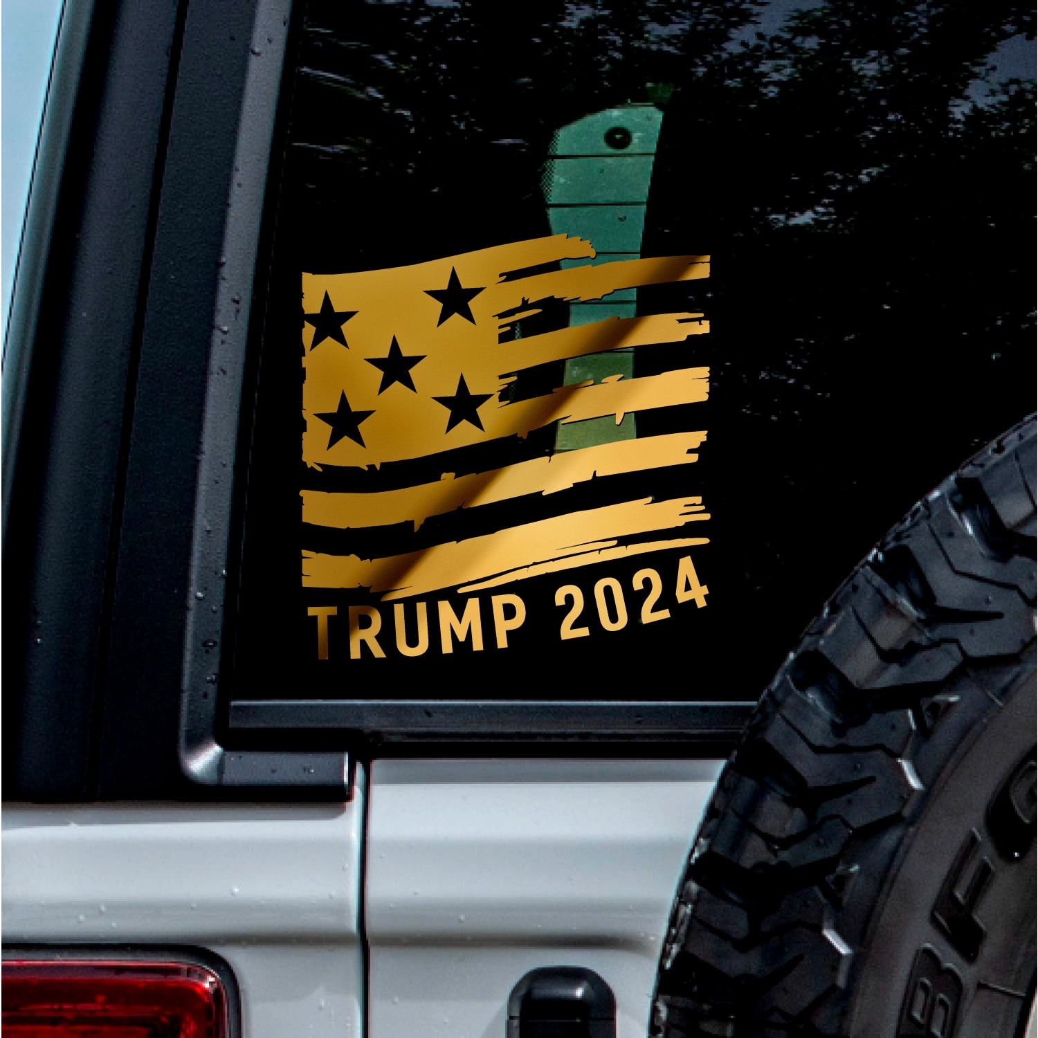 (2 Pcs, Metallic Gold, 4.8'' X 4.9'') Transparent Adhesive Decal ...