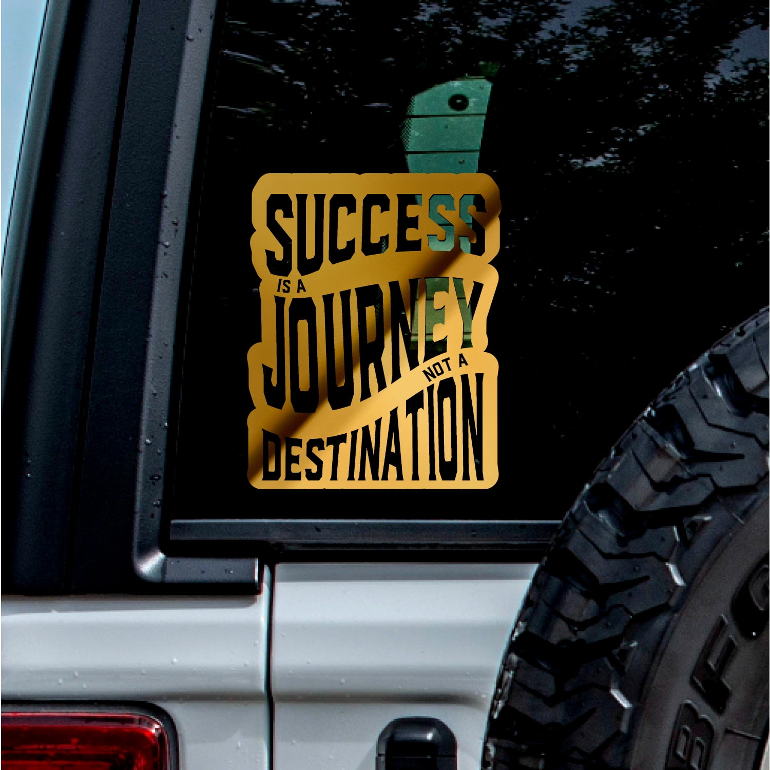 (2 Pcs, Metallic Gold, 4.8'' X 6'') Transparent Adhesive Decal Sticker ...