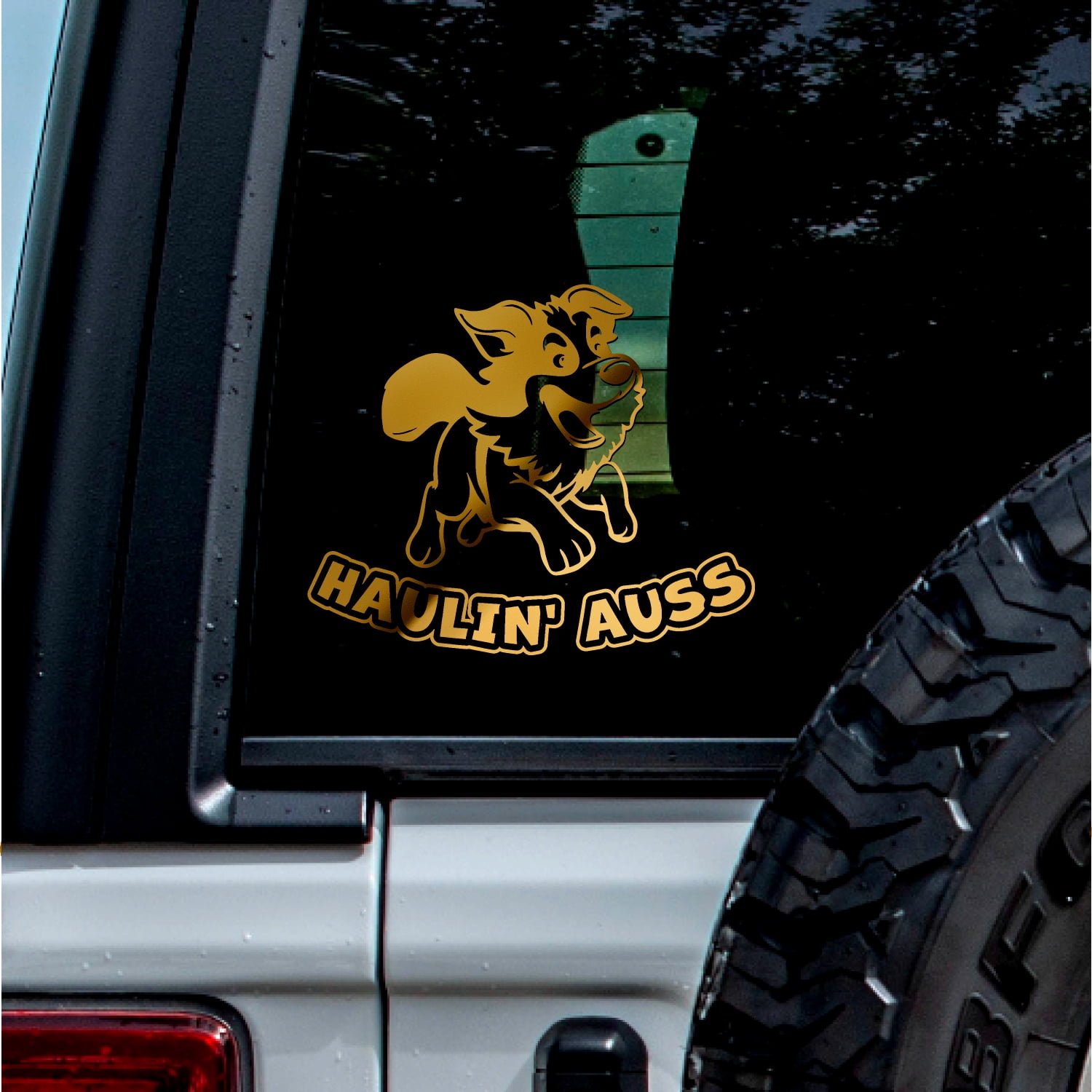 (2 Pcs, Metallic Gold, 5.8'' X 4.8'') Haulin' Auss Sticker Decal For ...