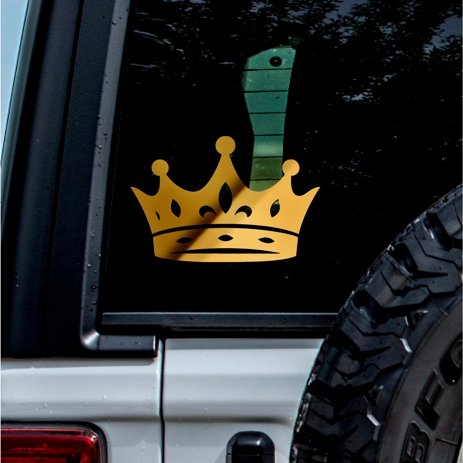 (2 Pcs Metallic Gold, 5.8'' x 3.9'') - Vinyl Sticker Decal - "Crown ...