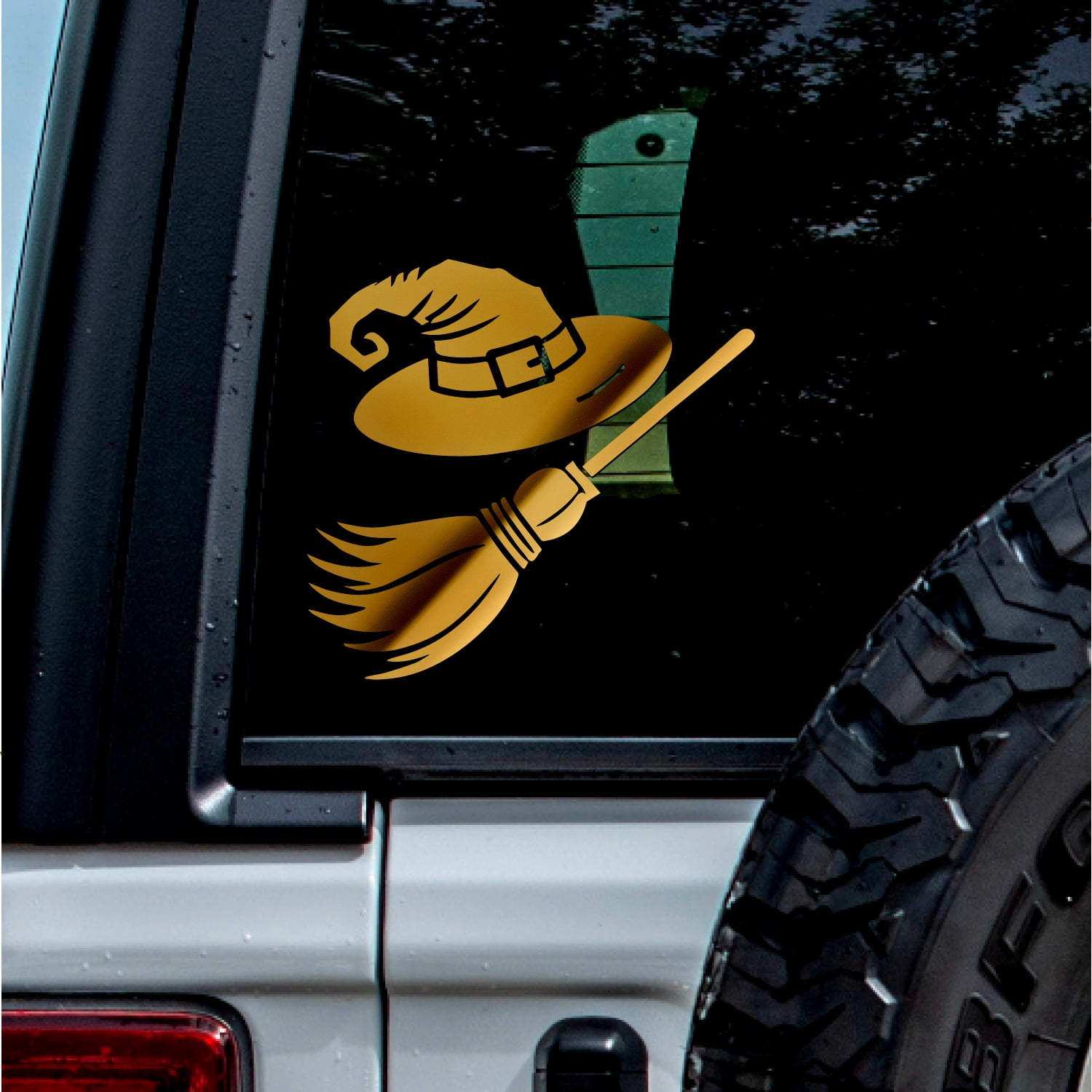 (2 Pcs, Metallic Gold, 6'' X 5.6'') Transparent Adhesive Decal Sticker ...