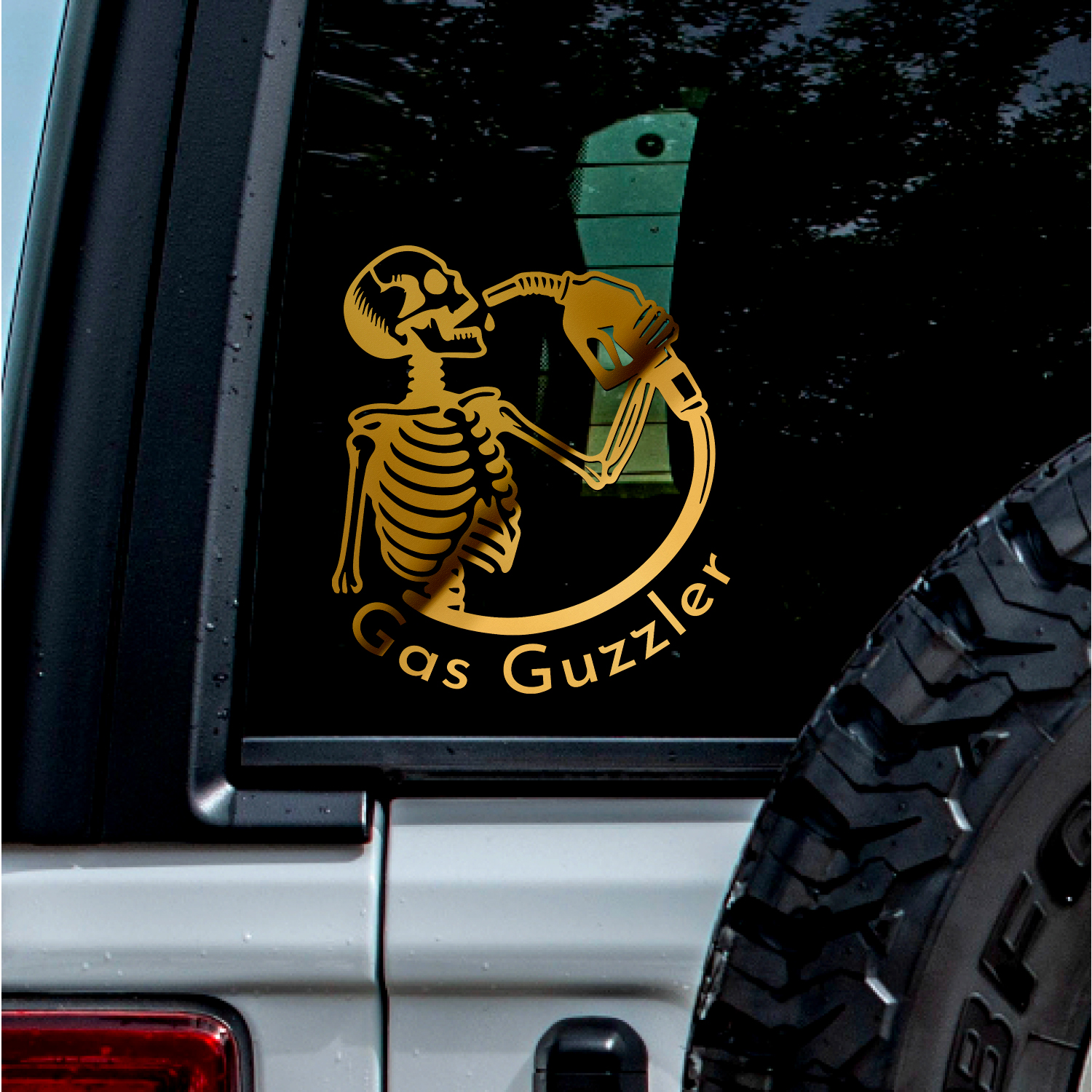 (2 Pcs, Metallic Gold, 7'' X 7.9'') Transparent Adhesive Decal Sticker ...