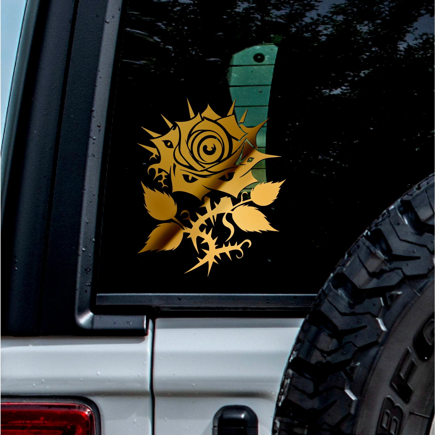 (2 Pcs, Metallic Gold, 7'' X 8.4'') Transparent Adhesive Decal Sticker ...