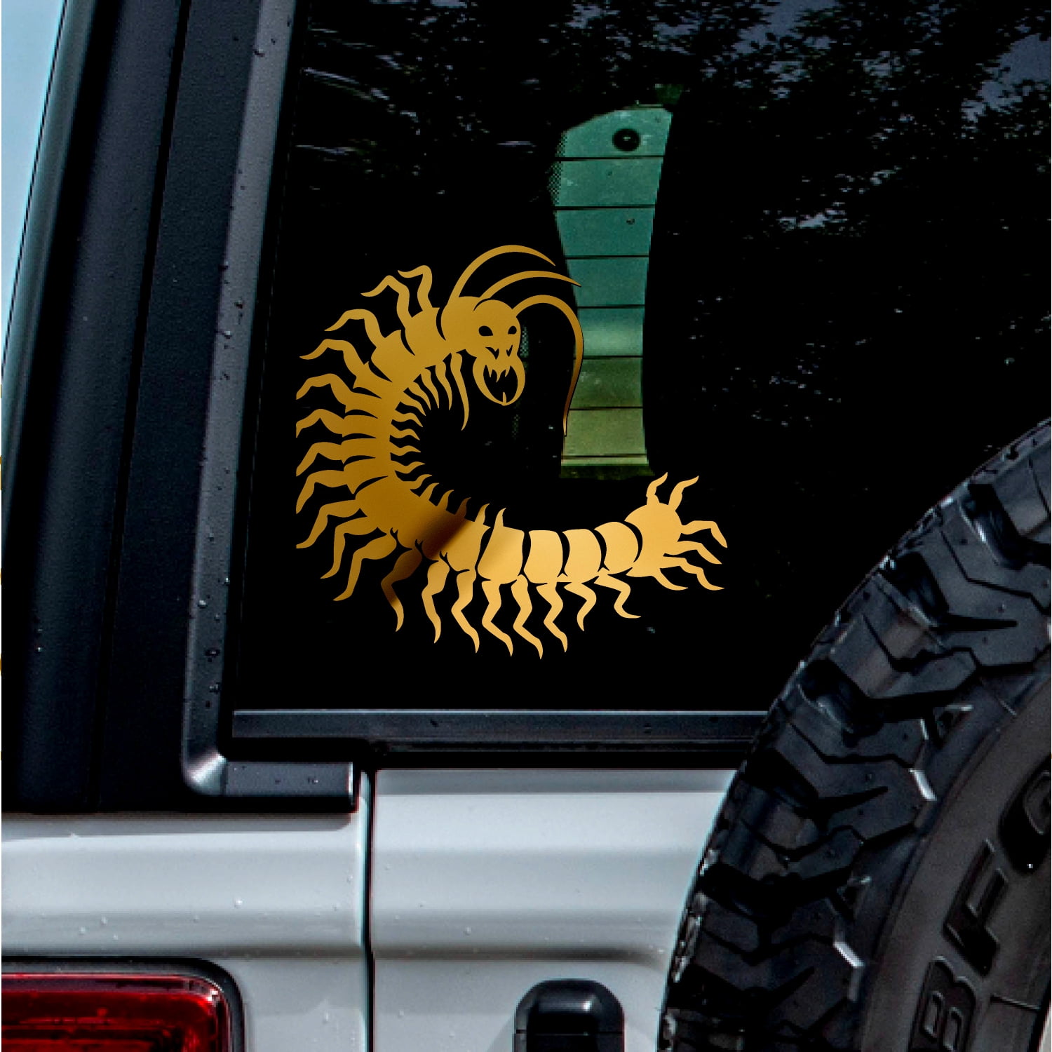 (2 Pcs, Metallic Gold, 8.3'' X 8'') Transparent Adhesive Decal Sticker ...