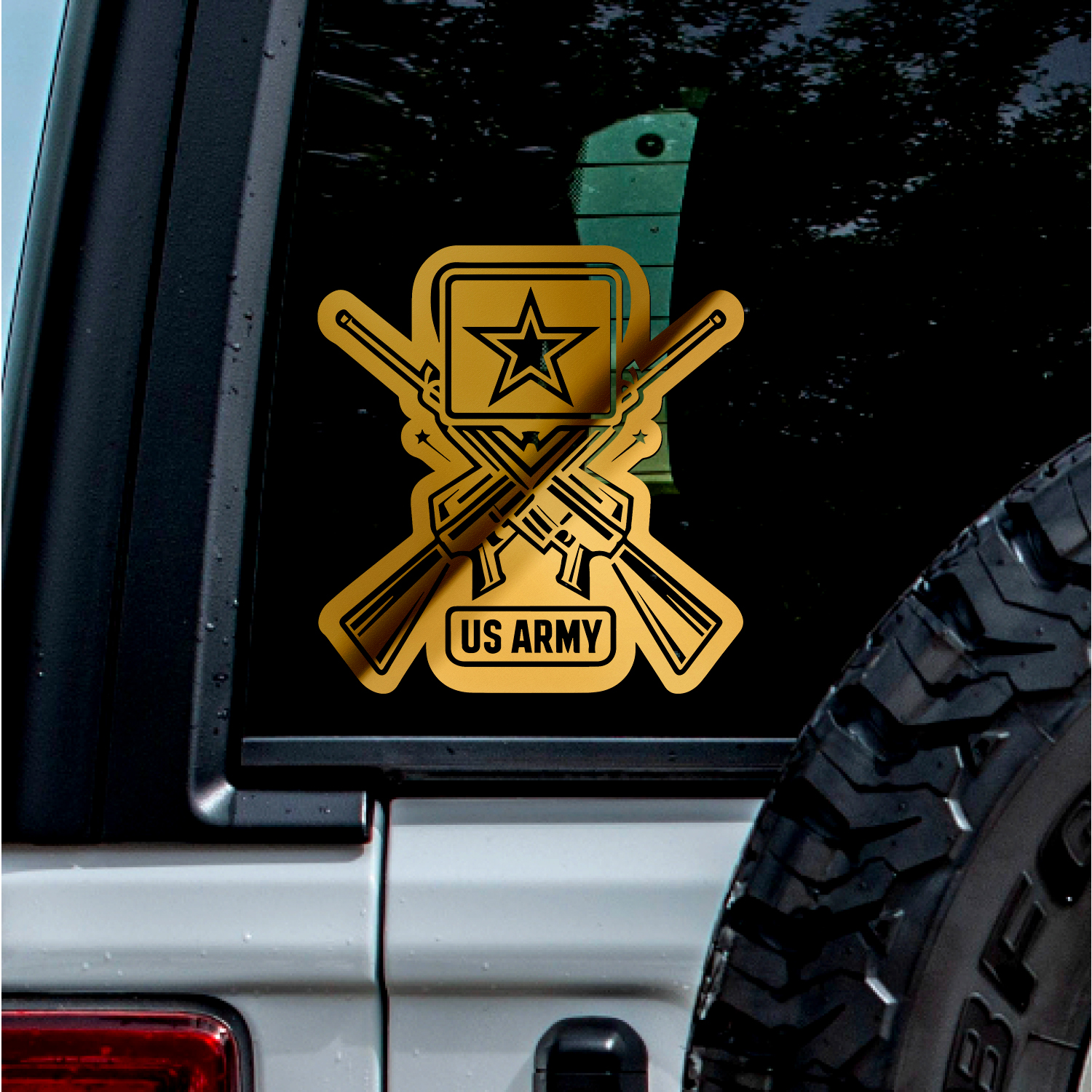 (2 Pcs, Metallic Gold, 8'' X 8.4'') Transparent Adhesive Decal Sticker ...
