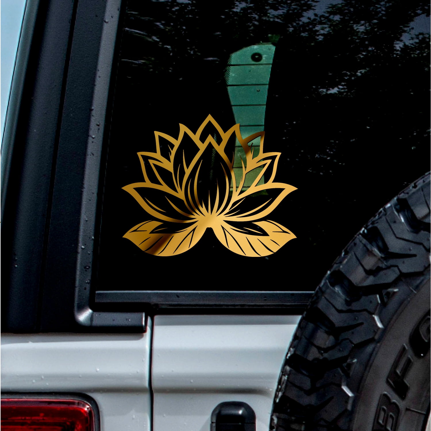 (2 Pcs, Metallic Gold, 9.9'' X 8'') Transparent Adhesive Decal Sticker ...