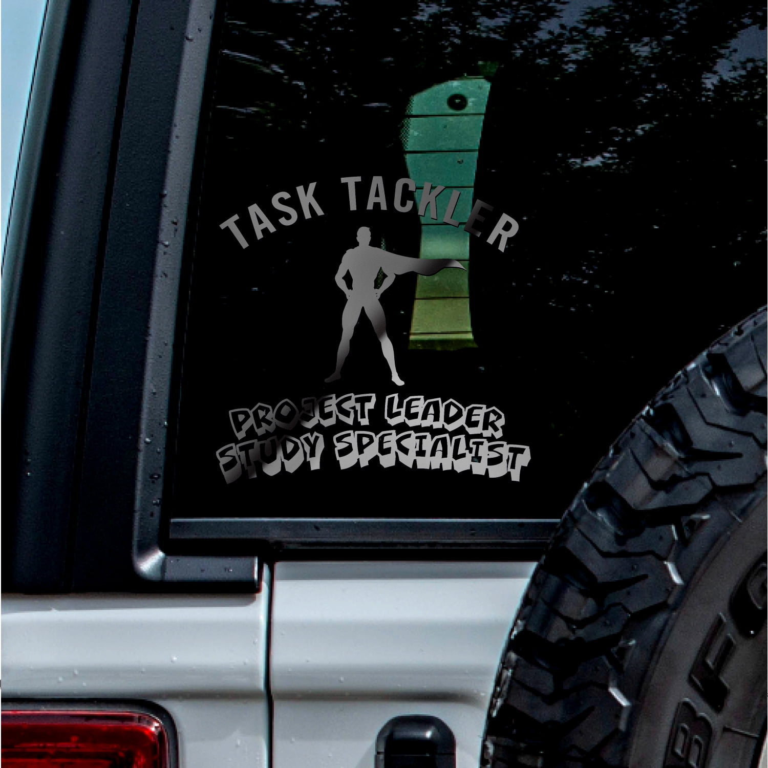 (2 Pcs, Metallic Silver, 0.8'' X 0.8'') Transparent Adhesive Decal Sticker Of Task Tackler ...