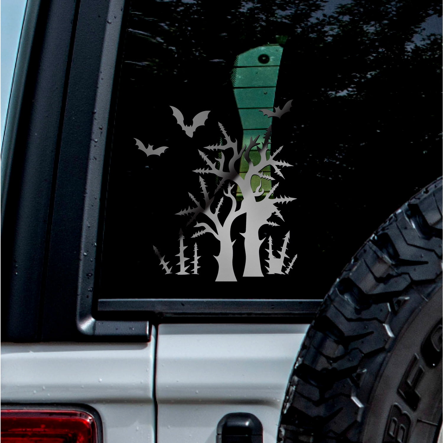 (2 Pcs, Metallic Silver, 11'' X 12.2'') Transparent Adhesive Decal ...