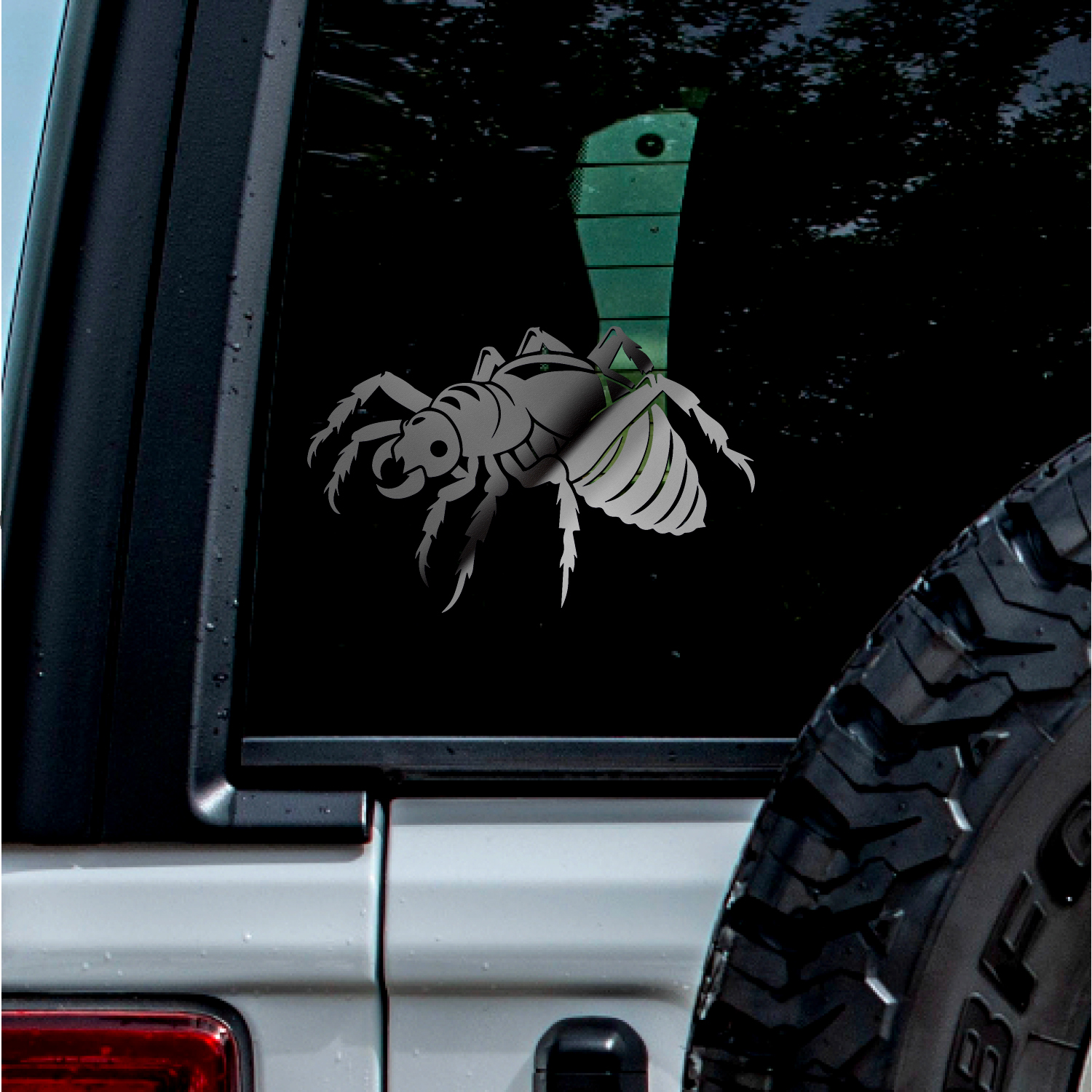 (2 Pcs, Metallic Silver, 14'' X 9'') Transparent Adhesive Decal Sticker ...