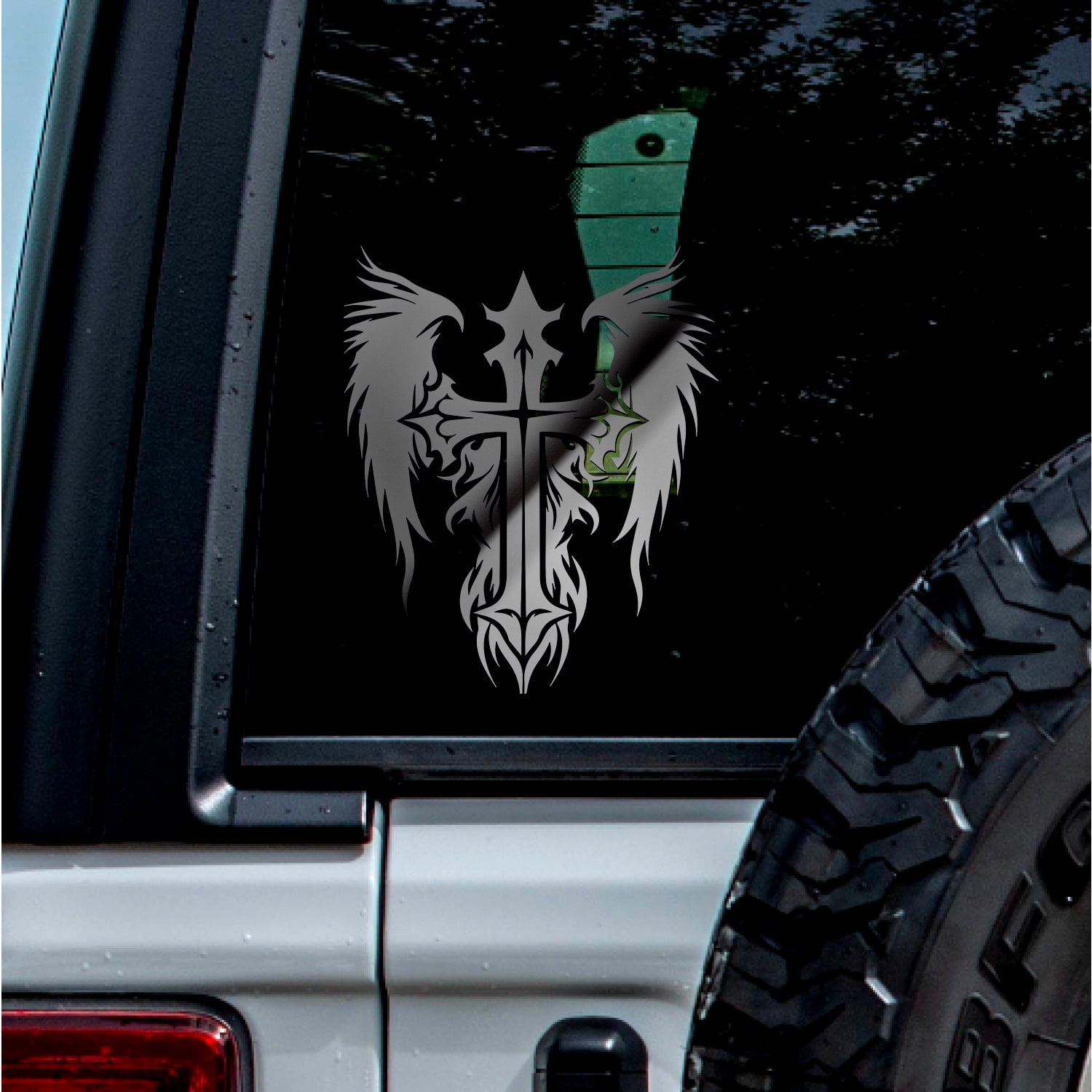 (2 Pcs, Metallic Silver, 2.8'' X 3.3'') Transparent Adhesive Decal ...