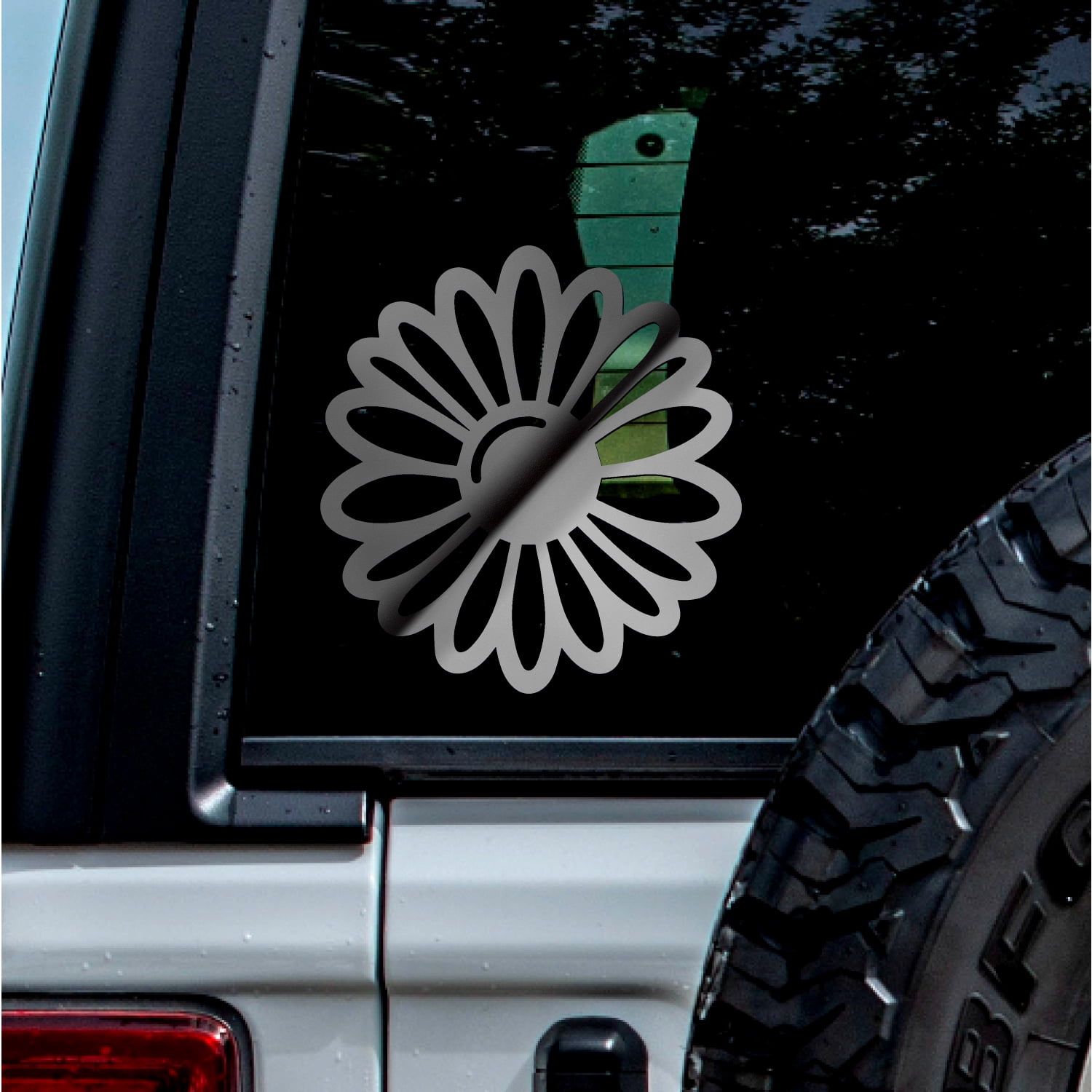 (2 Pcs, Metallic Silver, 3.8'' X 4'') Transparent Adhesive Decal ...