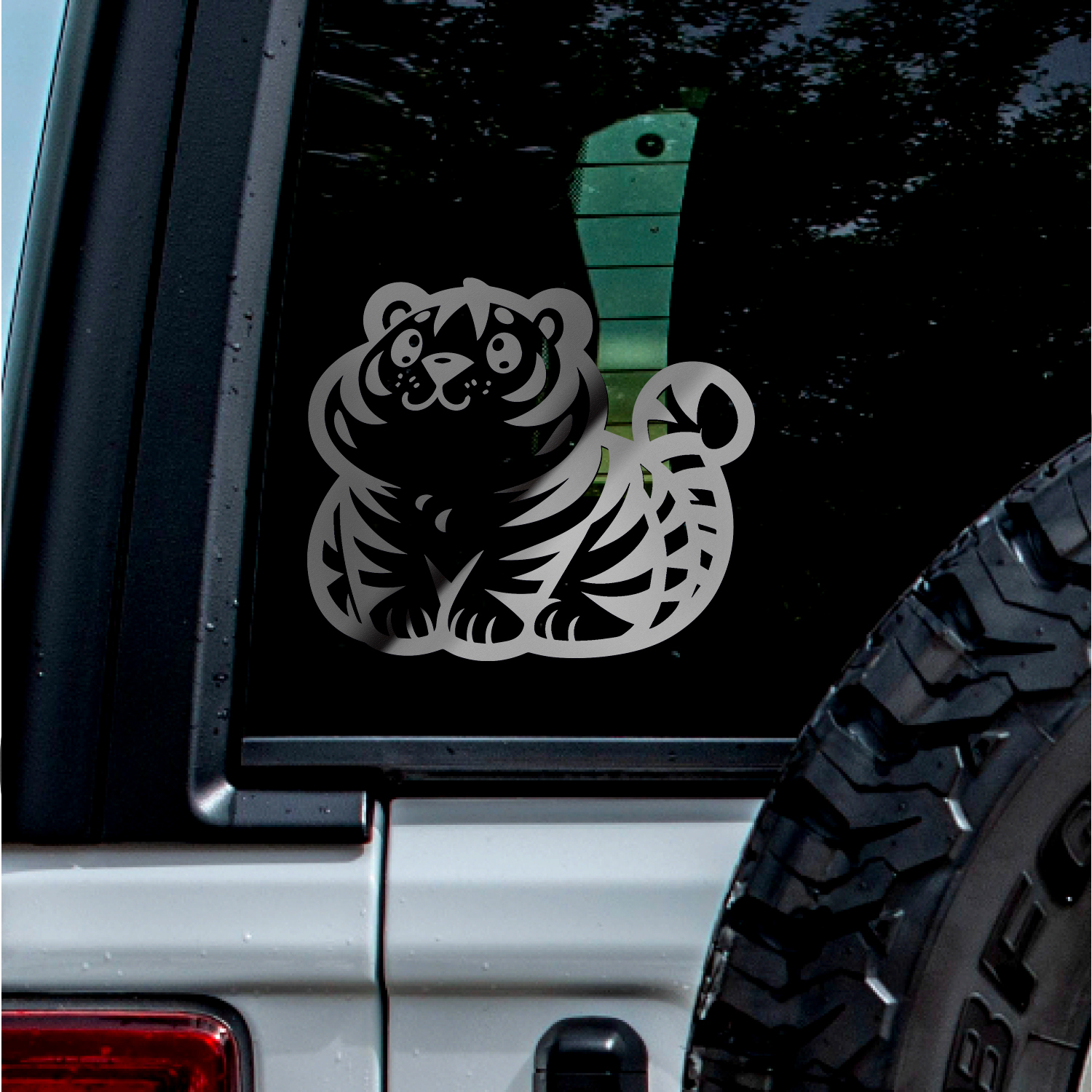 (2 Pcs, Metallic Silver, 5.6'' X 4.8'') Transparent Adhesive Decal ...
