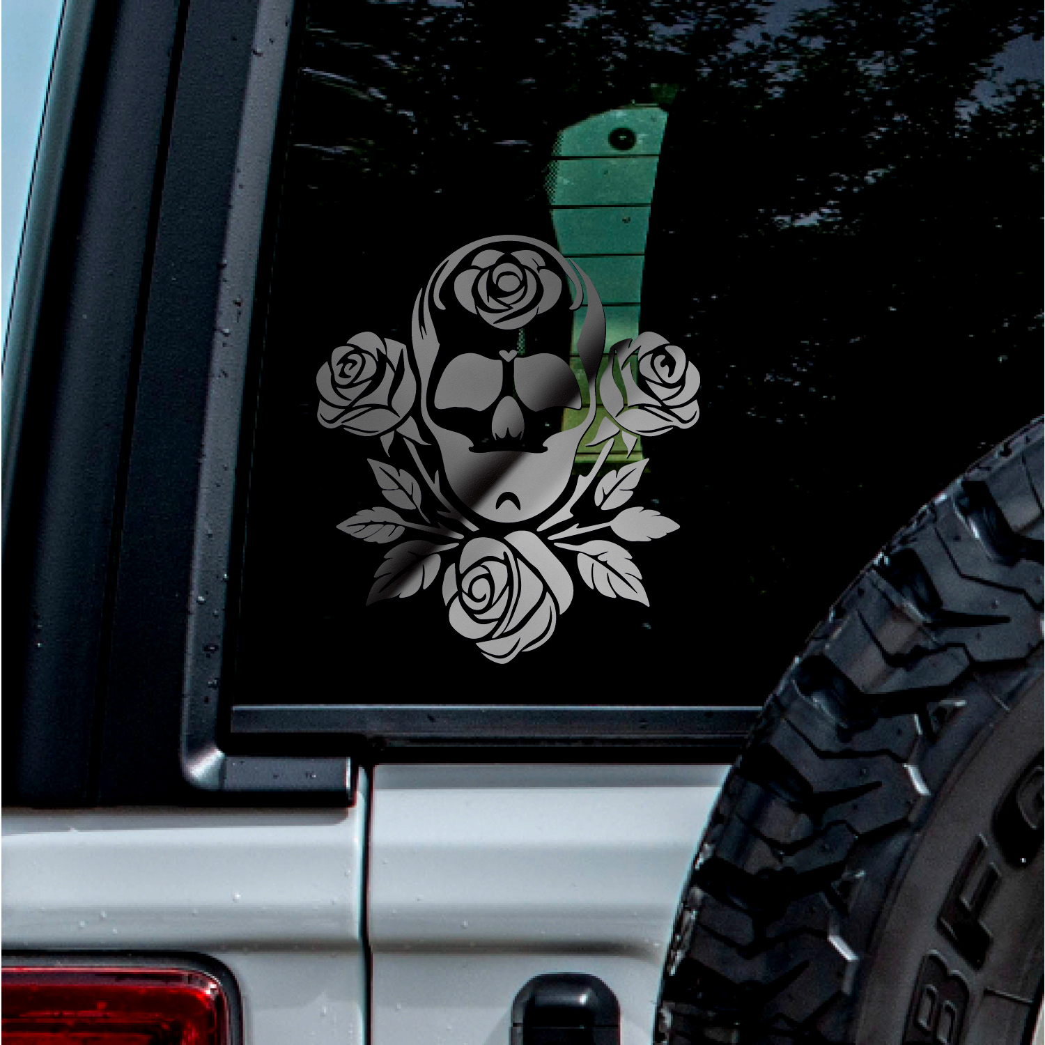 (2 Pcs, Metallic Silver, 5.6'' X 6.3'') Transparent Adhesive Decal ...