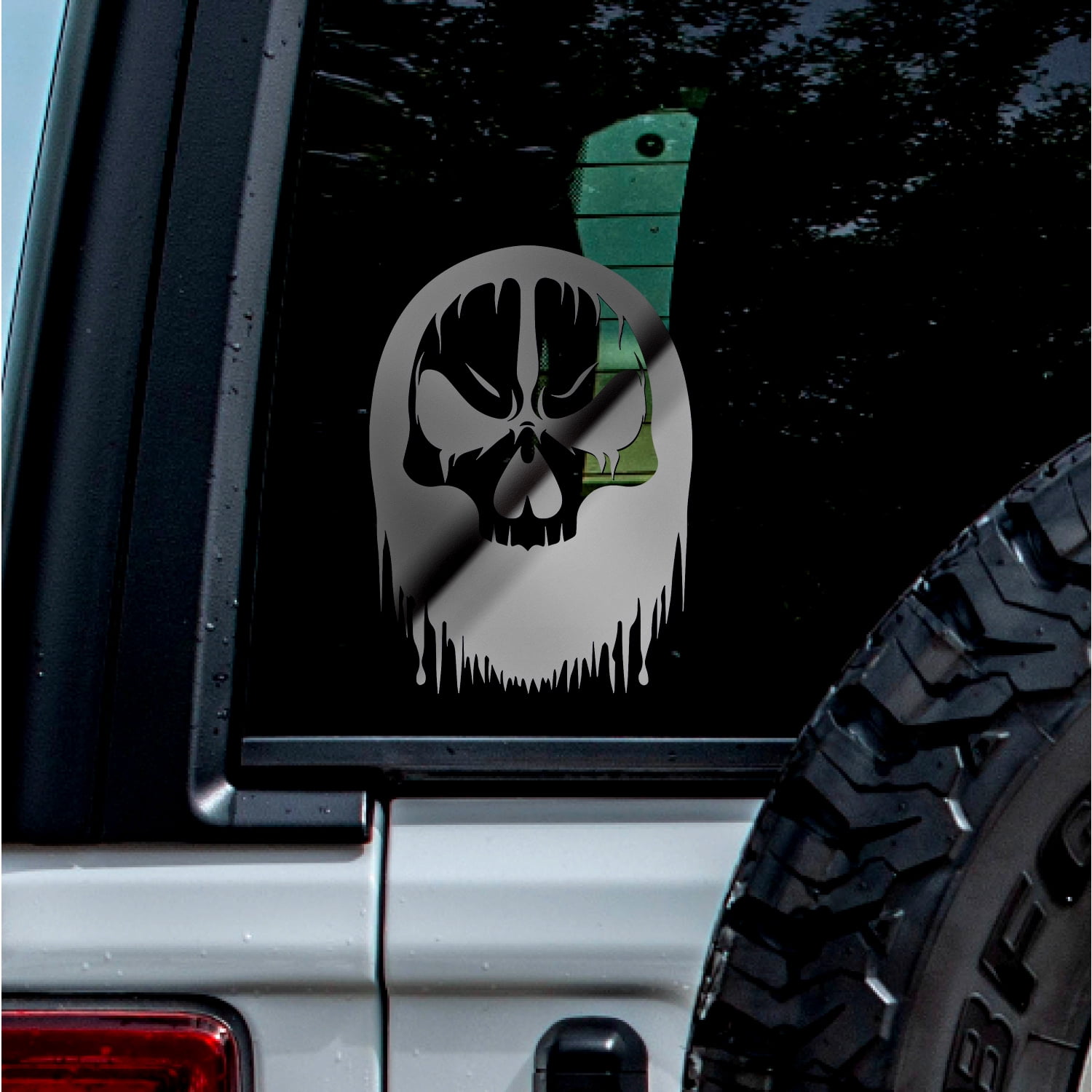 (2 Pcs, Metallic Silver, 5.6'' X 7.8'') Transparent Adhesive Decal ...