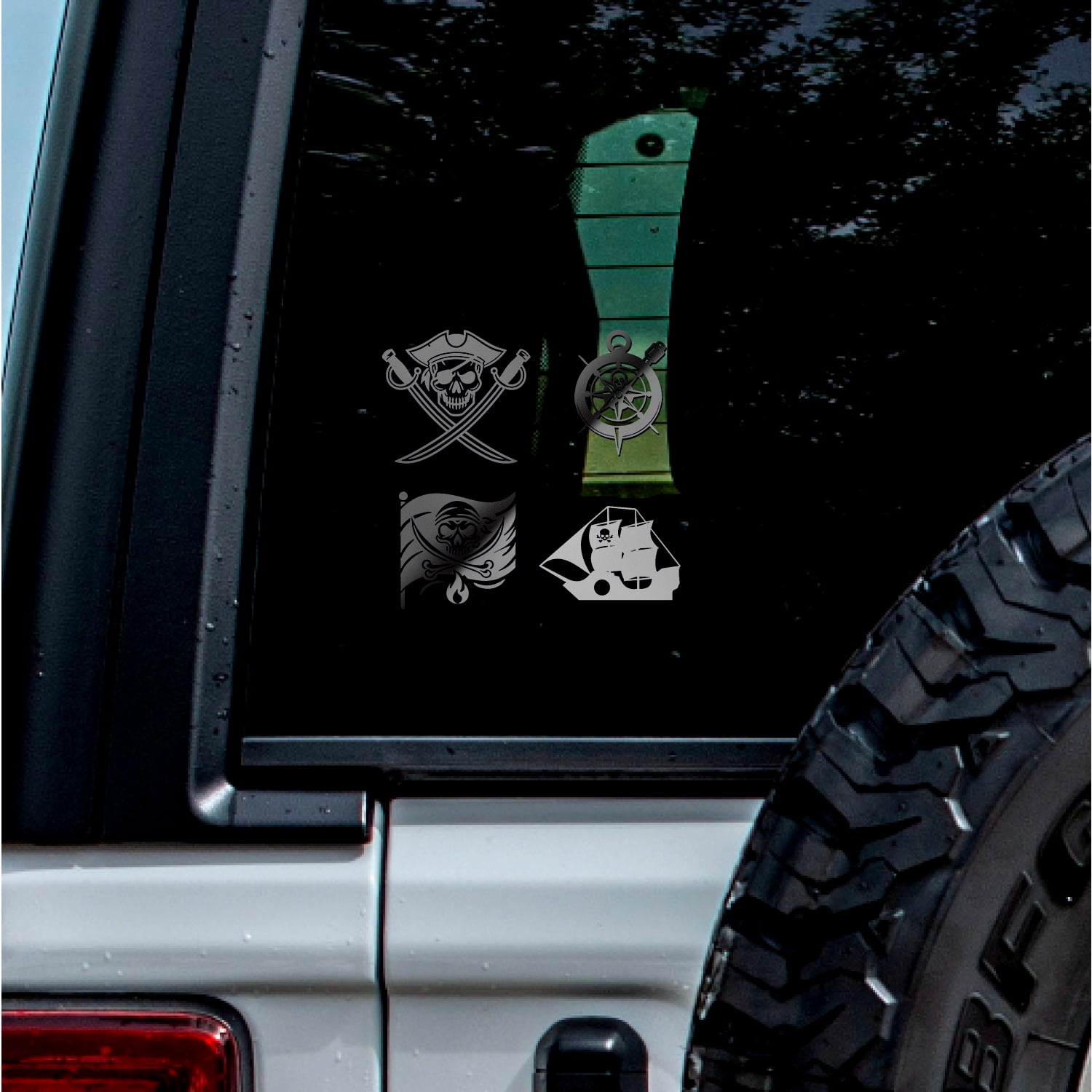 (2 Pcs, Metallic Silver, 8.5'' X 8'') Transparent Adhesive Decal ...
