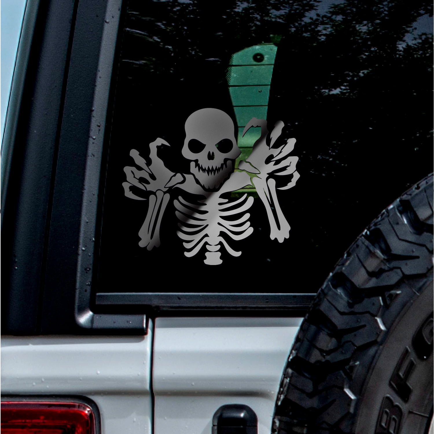 (2 Pcs, Metallic Silver, 9.1'' X 8'') Transparent Adhesive Decal ...