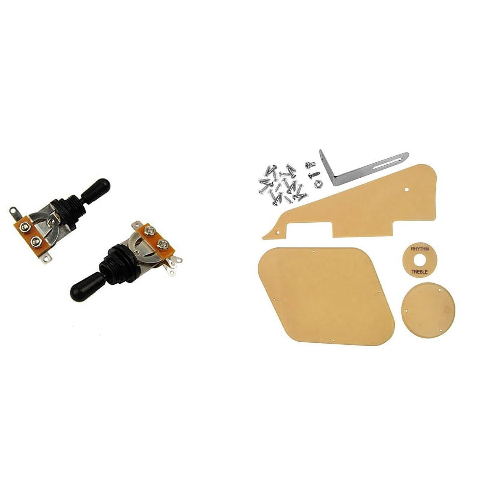 2 Pcs Metric 3 Way Short Straight Guitar Toggle Switch & 1 Set Switch ...