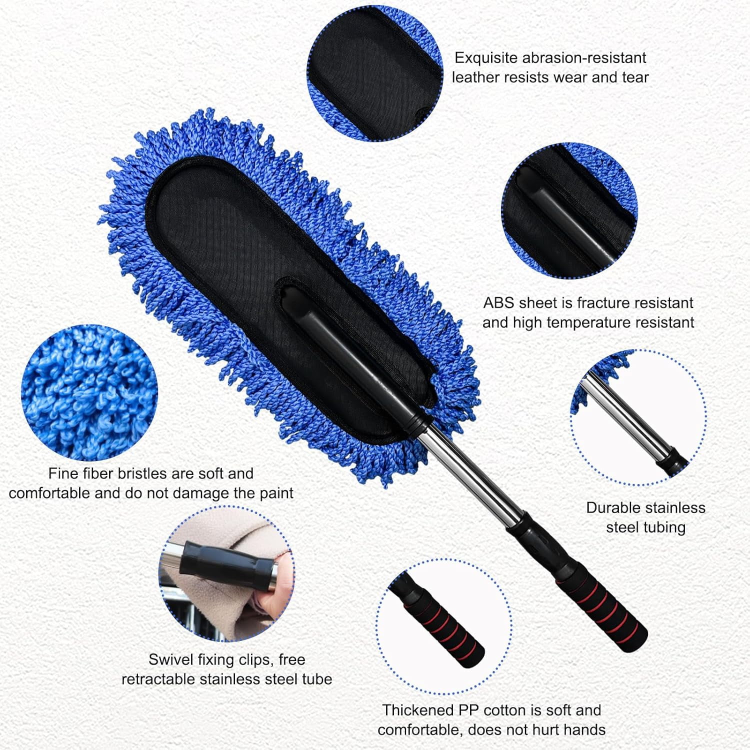 2 Pcs Microfiber Car Duster, Scratch Free Auto Exterior Interior Large ...