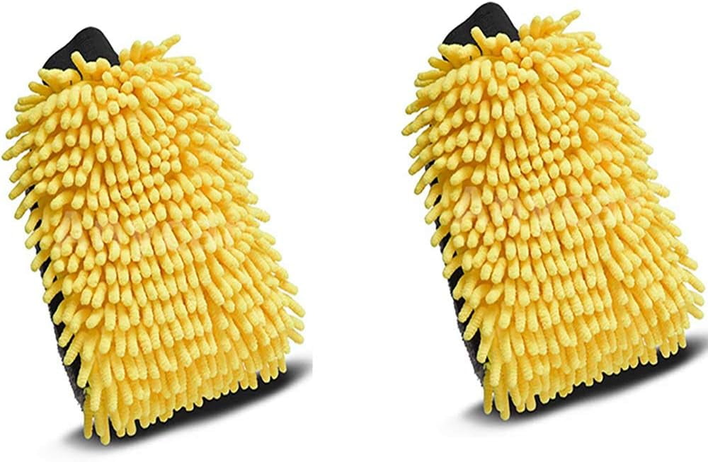 2 Pcs Microfiber Car Wash Mitt Super Soft and Super Absorbent Lint Free ...